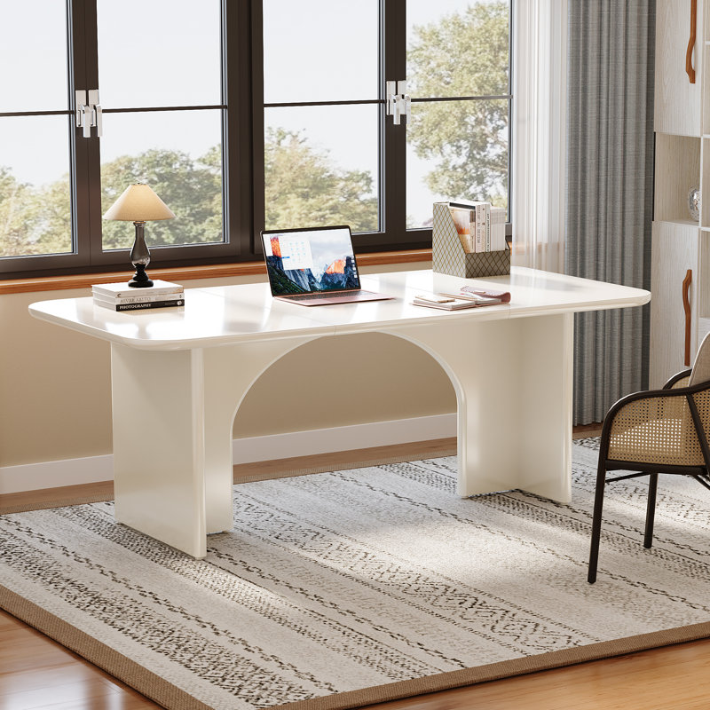 Ebern Designs Hadlock 63'' W Rectangle Executive Desk & Reviews | Wayfair
