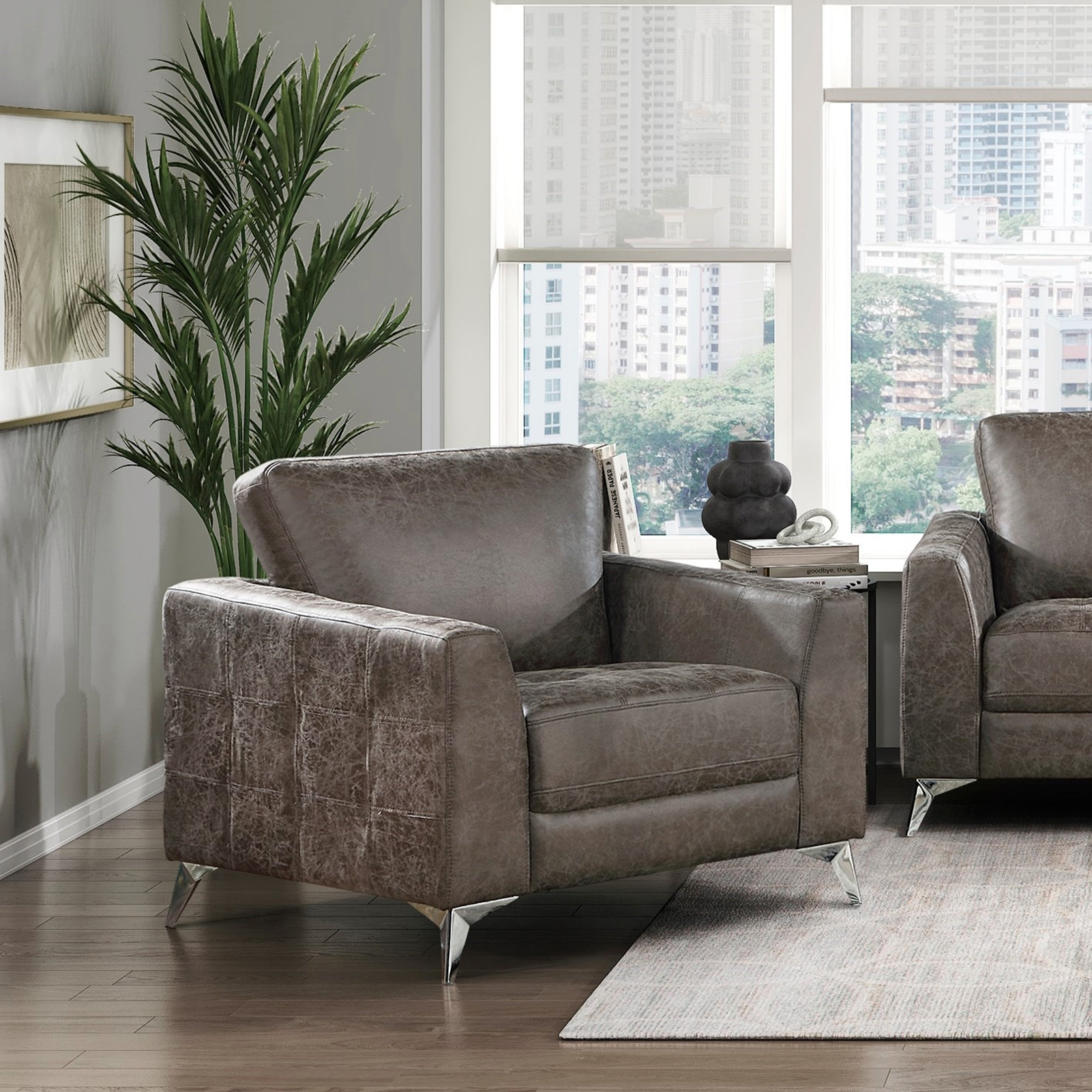 Latitude Run® Hued Polished Upholstery Elegant Modern Style Chair 1Pc ...