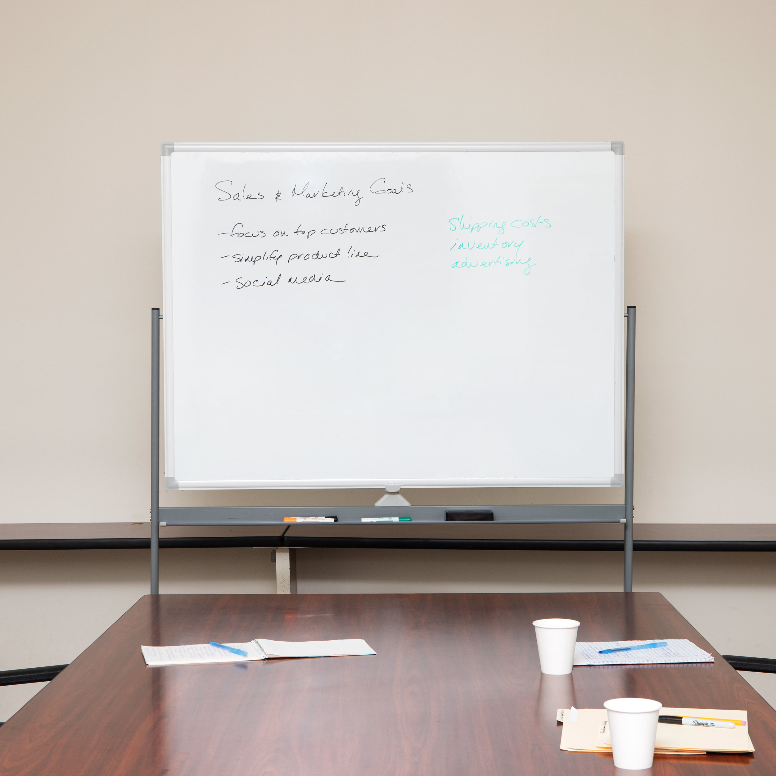 Mind Reader Rolling Double-Sided Dry Erase Magnetic Board, Board Size ...
