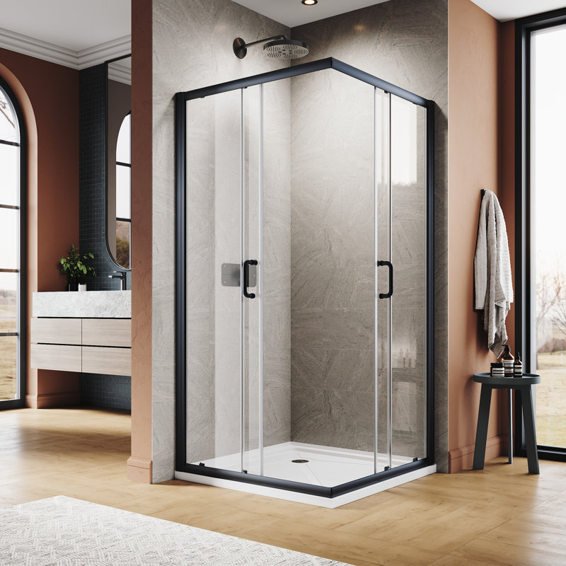 VTI 34" W X 34" D X 72" H Framed Square Shower Enclosure With Base ...