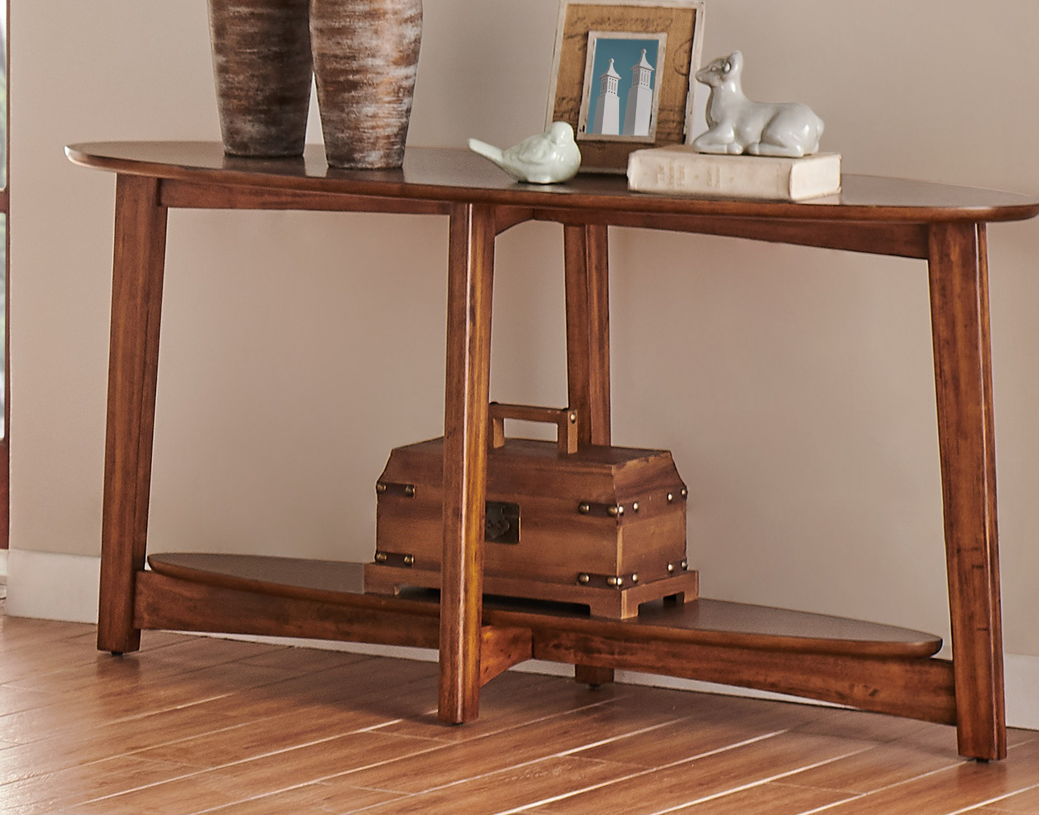 Wade Logan® Amarius 60" Wide Mid-Century Industrial Solid Wood Oval ...