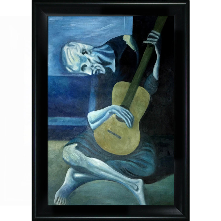 Overstock Art The Old Guitarist Framed On Canvas by Pablo Picasso ...