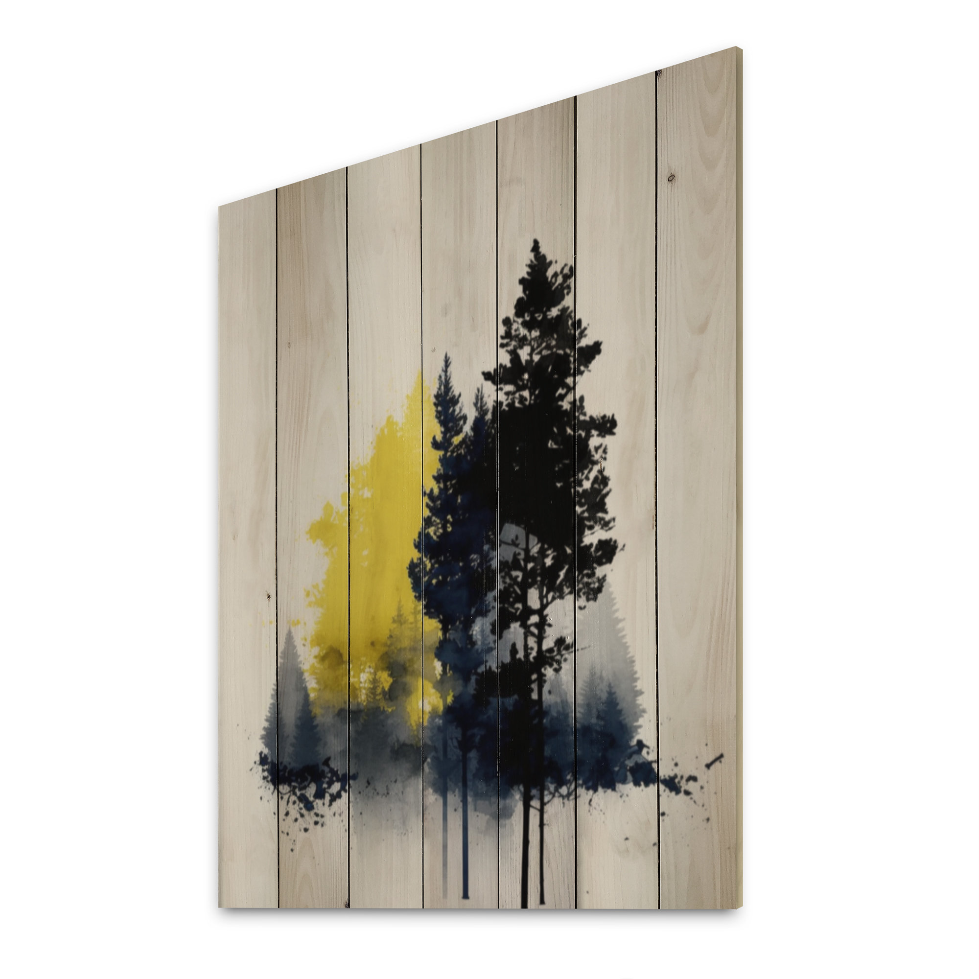 Millwood Pines Eliscia Yellow Majestic Forest III On Wood Print | Wayfair