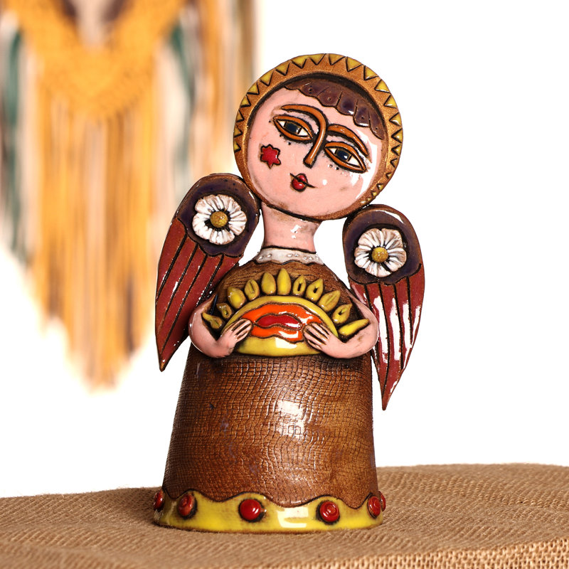 Trinx Handmade Blessed Spring Ceramic Sculpture | Wayfair