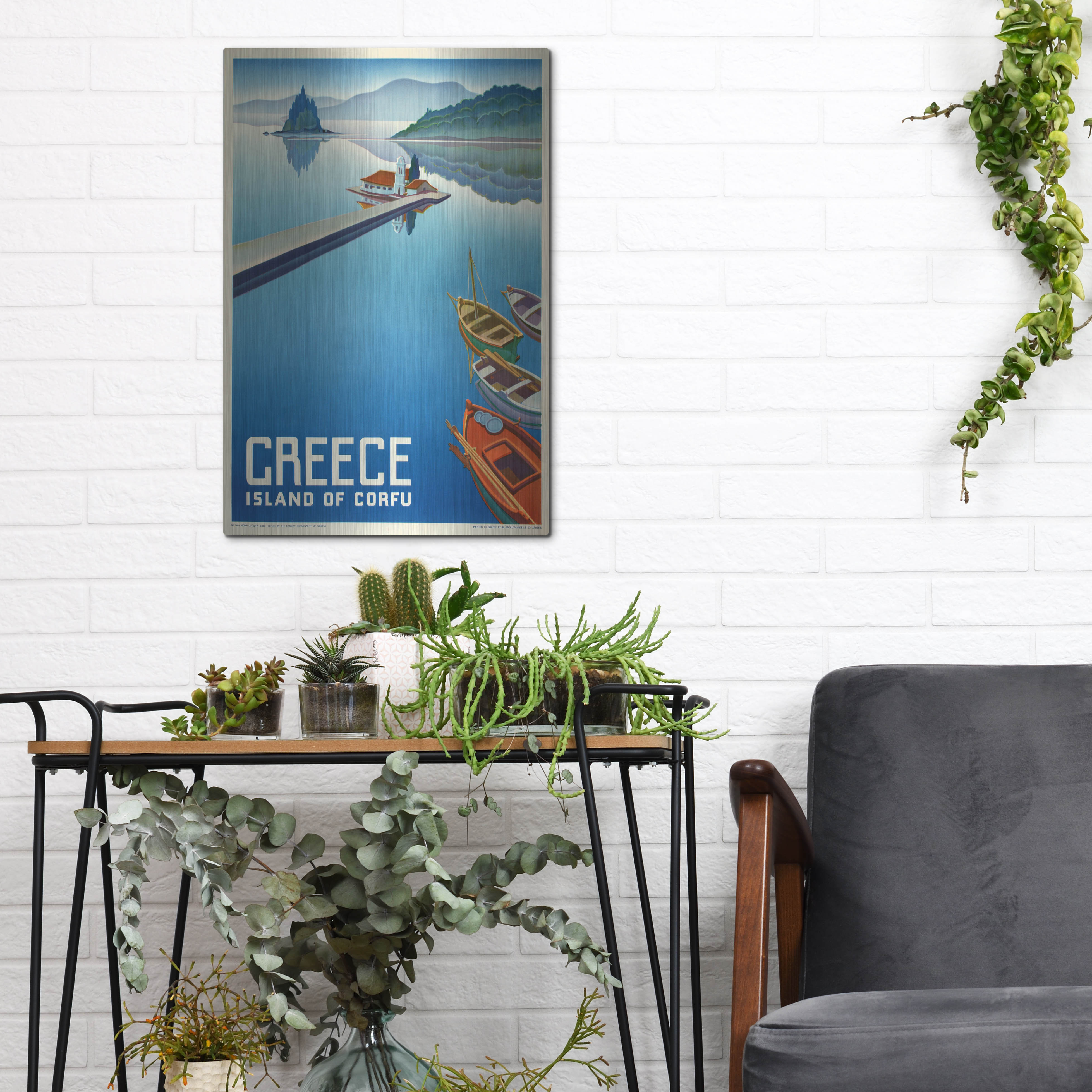 Winston Porter 'Greece Corfu' by Vintage Posters, Metal Wall Art | Wayfair