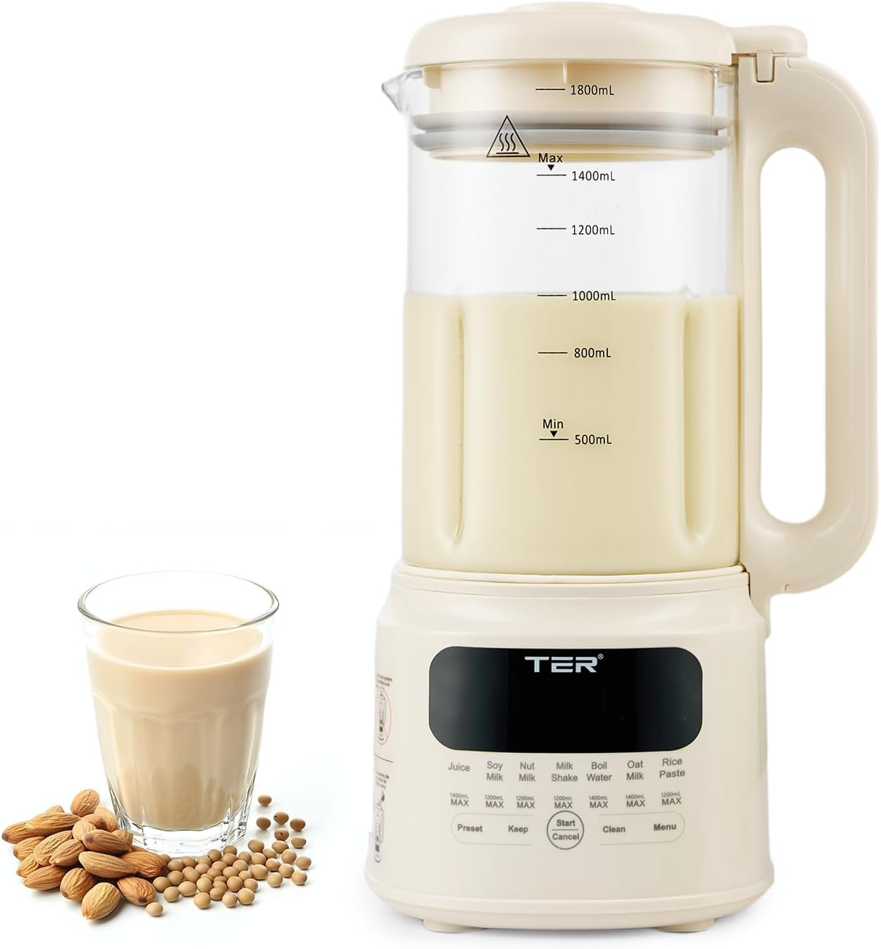 PANDA GENIUS 10 In 1 Nut Milk Maker, 50Oz Homemade Almond, Oat, Soy ...