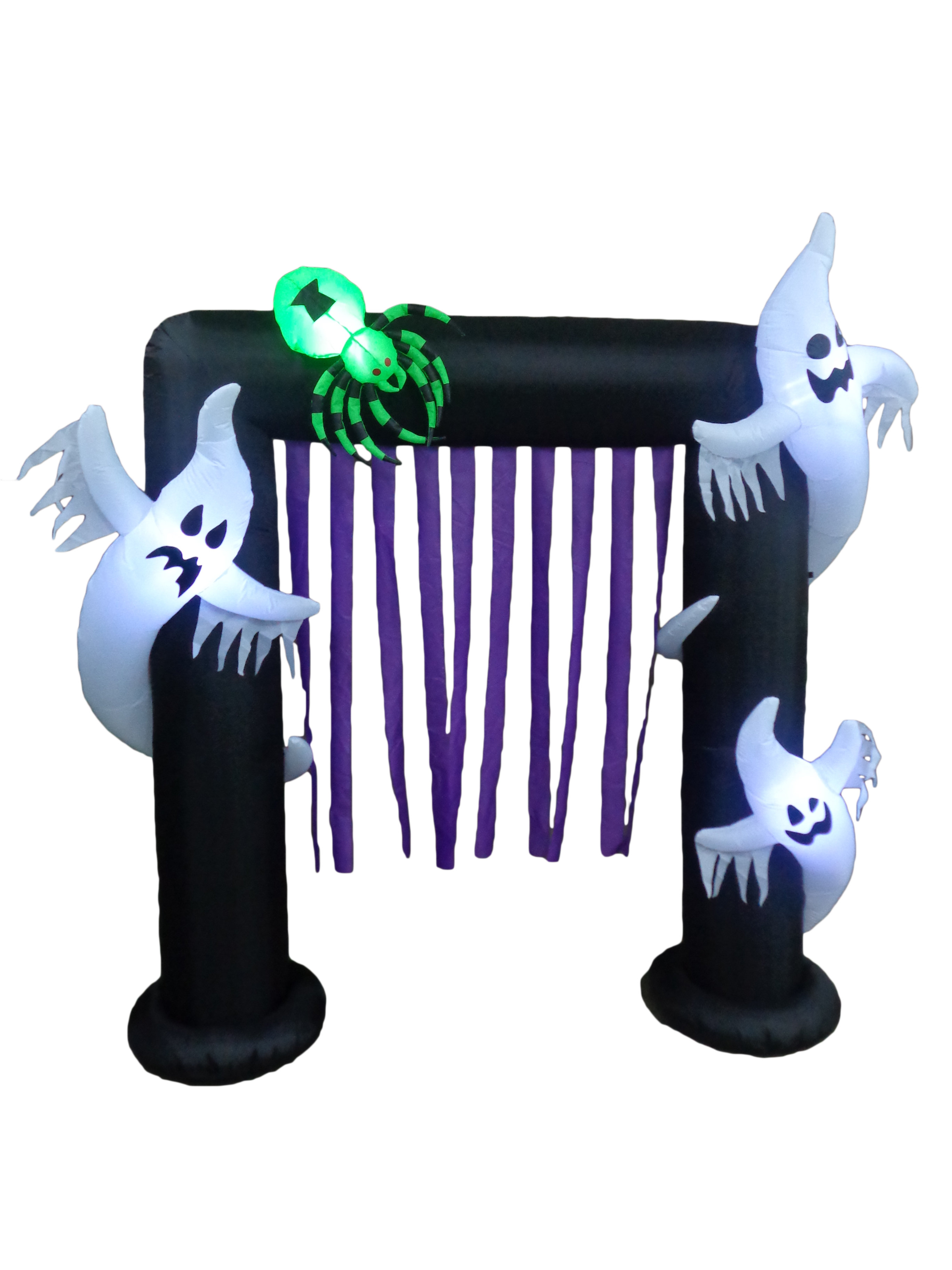 The Holiday Aisle® 8 Foot Tall Lighted Happy Halloween Inflatable Ghost ...