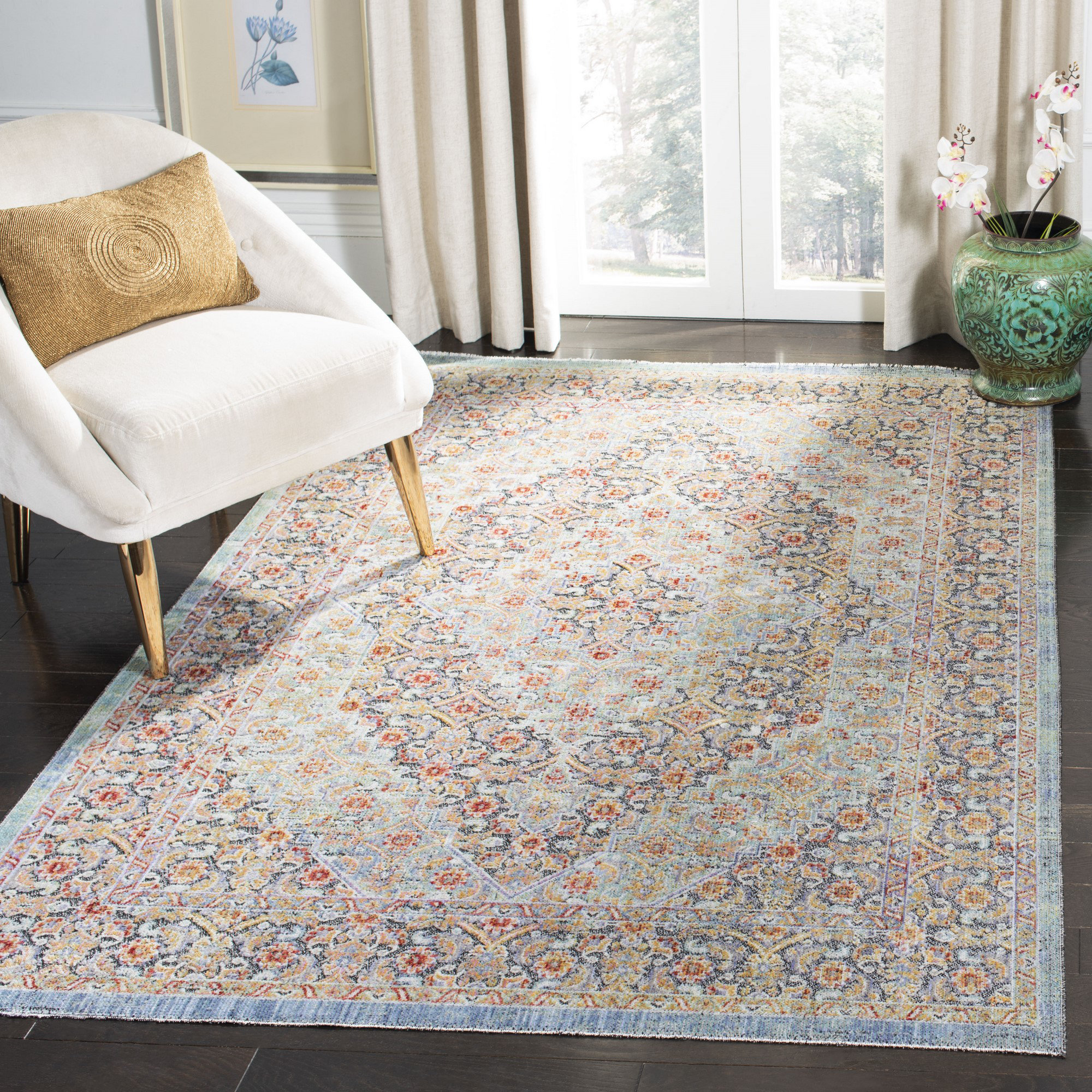 World Menagerie Younes Provance Performance Oriental Rug | Wayfair