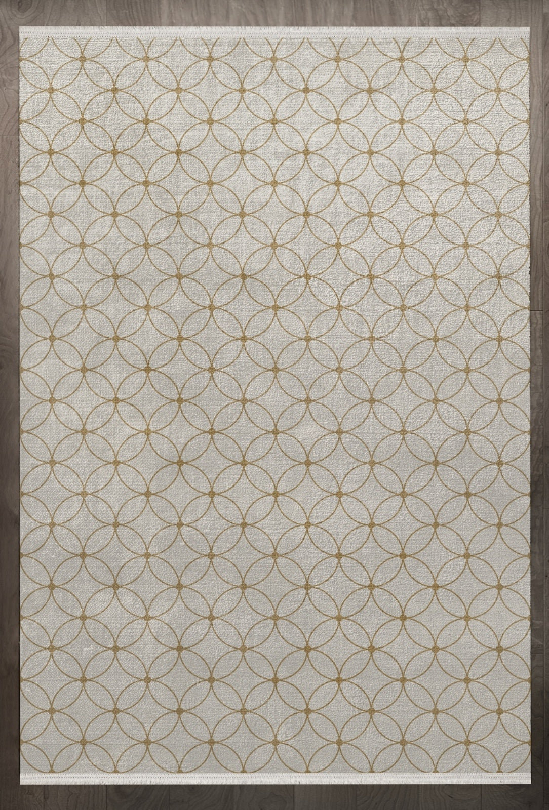 Wildon Home® Beige Geometric Cotton Wool Round Area Rug | Wayfair