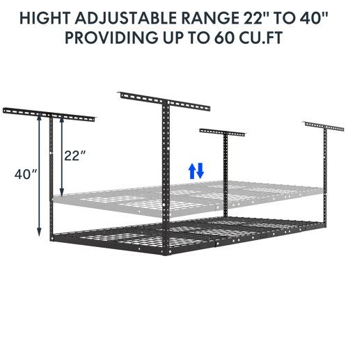 Rebrilliant Maryorie Steel Height -Adjustable Ceiling Mounted Rack ...