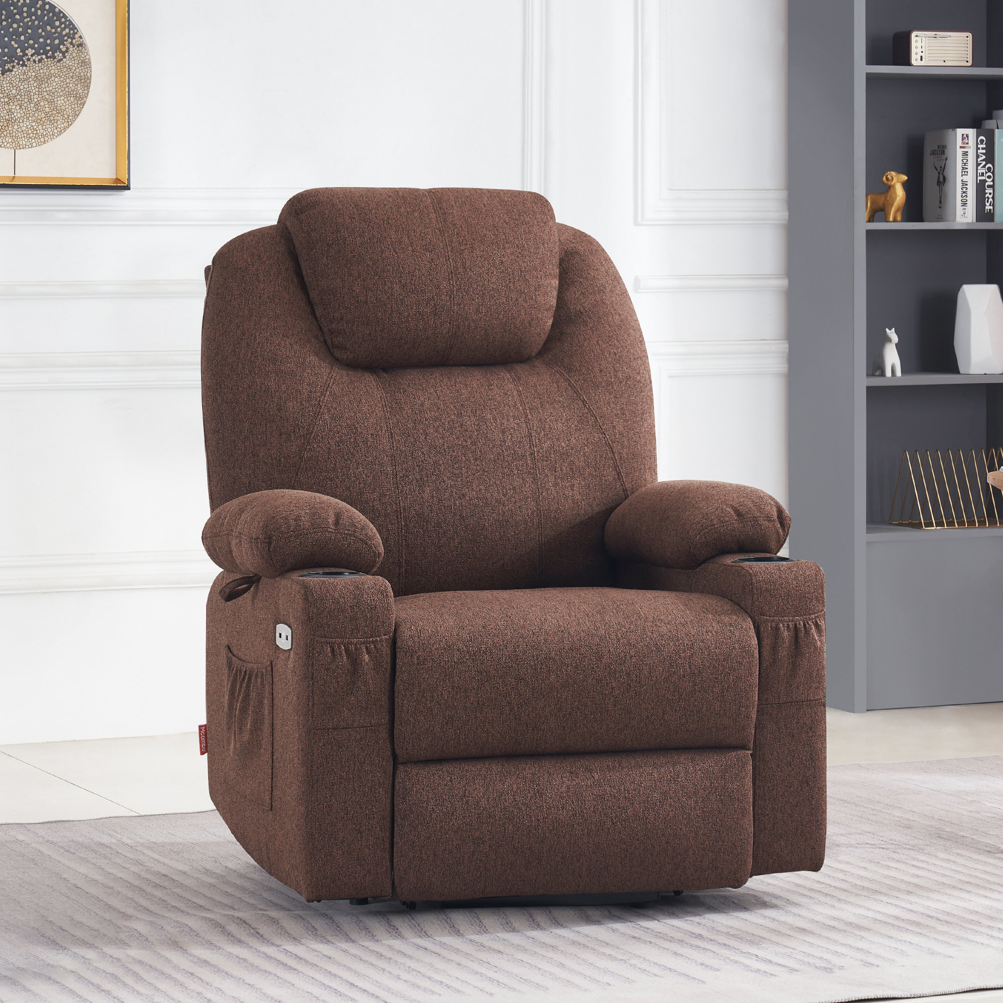 Latitude Run® Florien Large Power Lift Recliner Chair with Massage and ...