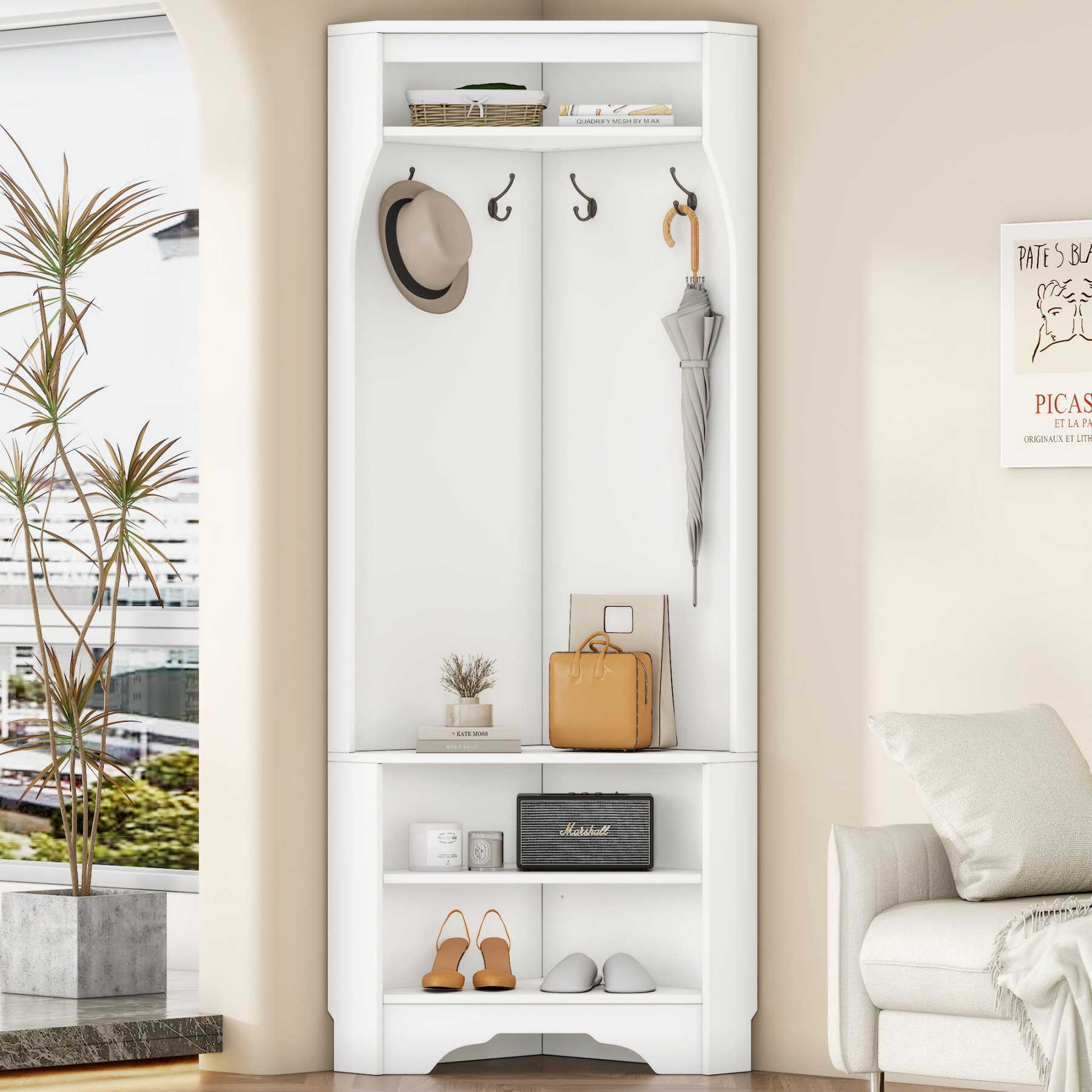 Lark Manor™ Minimalist Corner Hall Tree | Wayfair