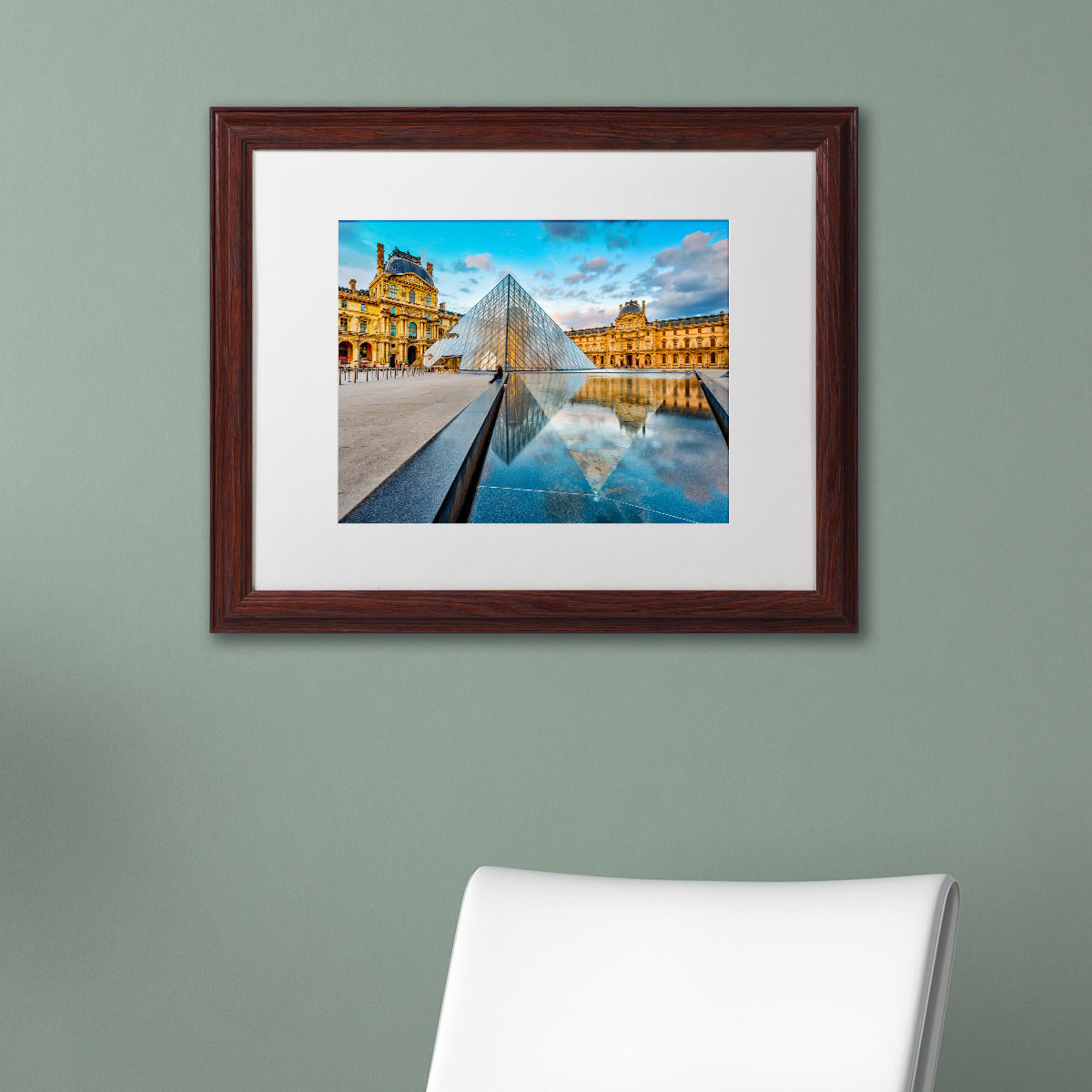 Trademark Fine Art 'Symetrie du Louvre' by Mathieu Rivrin Framed ...