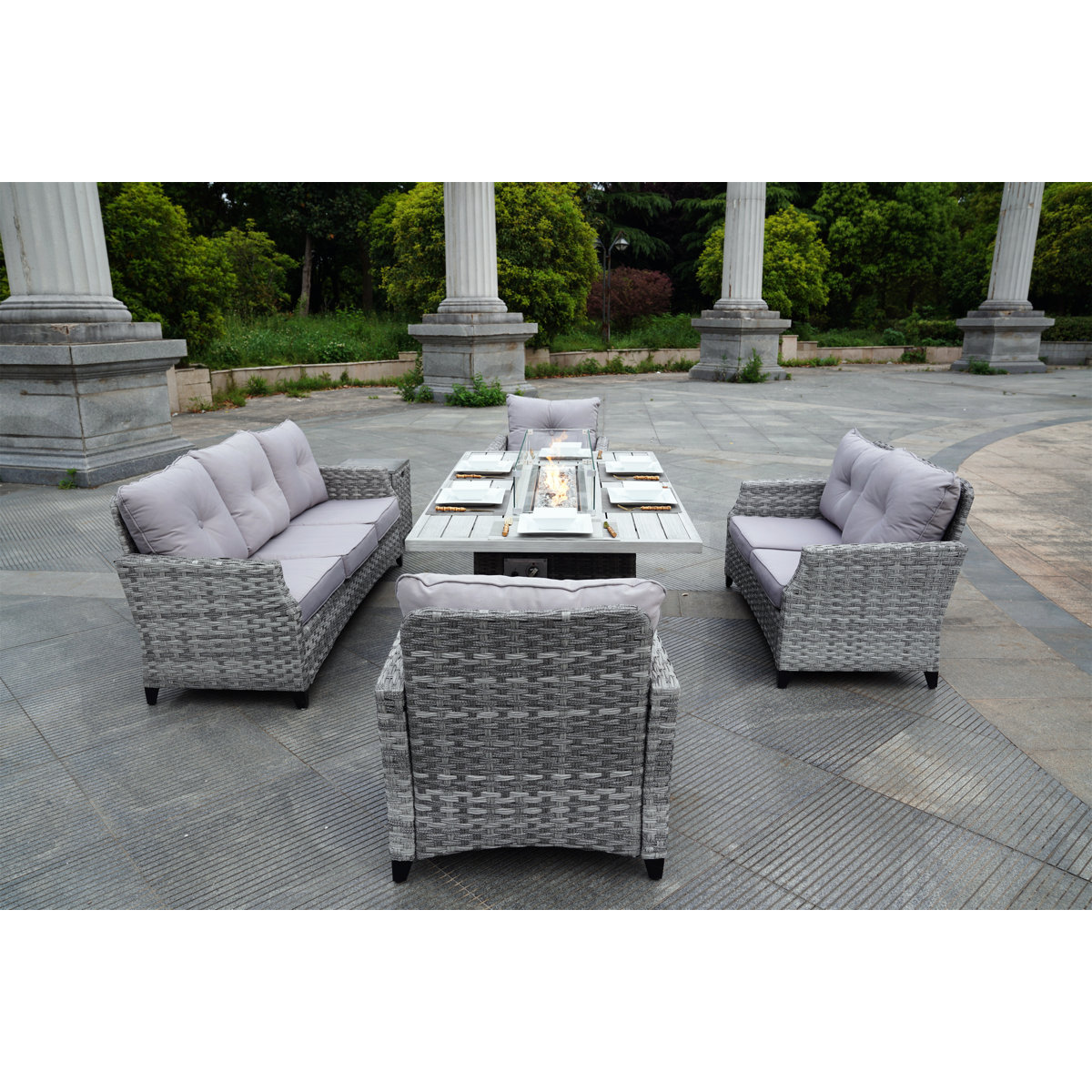 Direct Wicker Hayden Wicker/Rattan 7 - Person Seating Group With ...