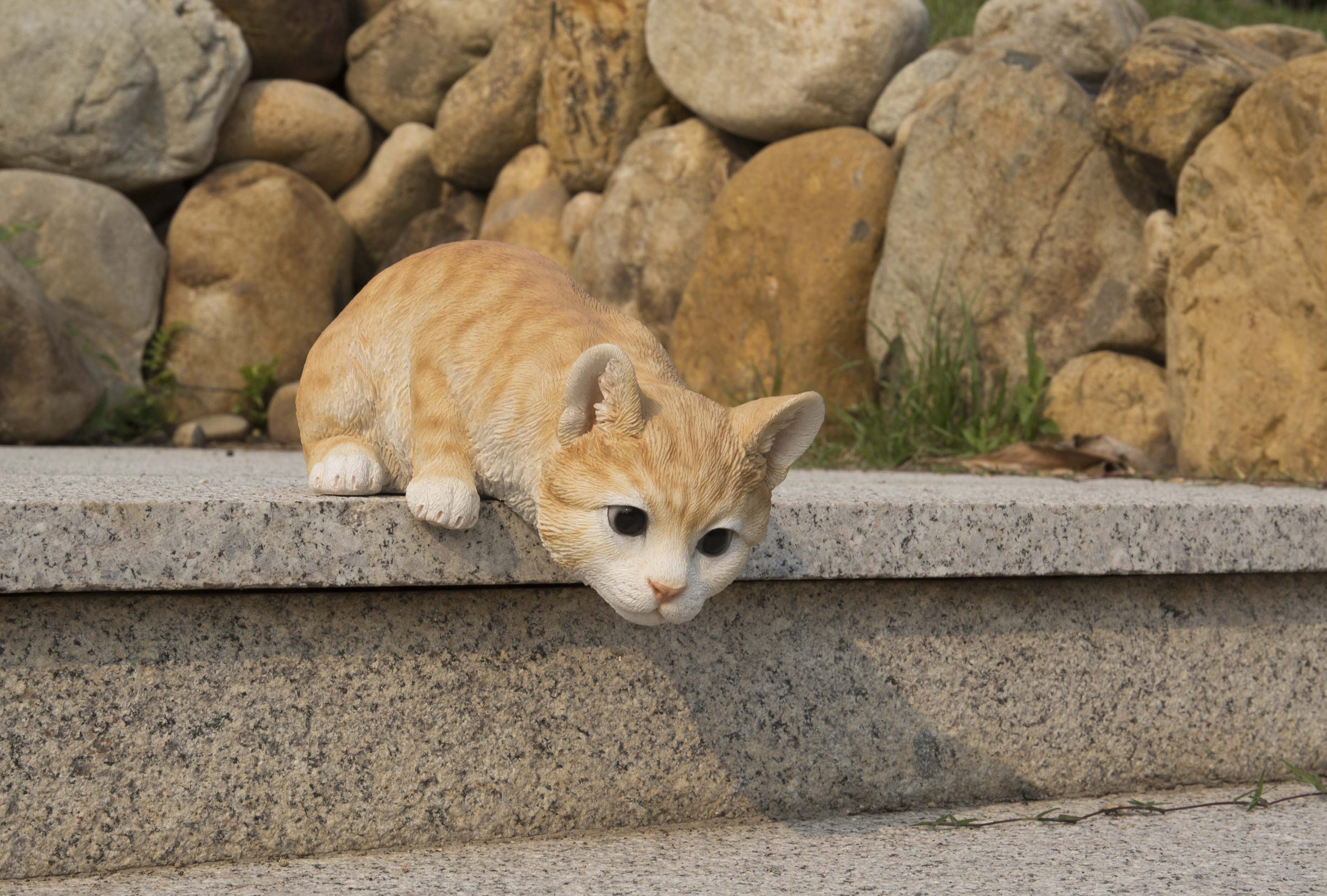 Hi-Line Gift Ltd. Cat Looking Over Ledge Tabby Statue & Reviews | Wayfair