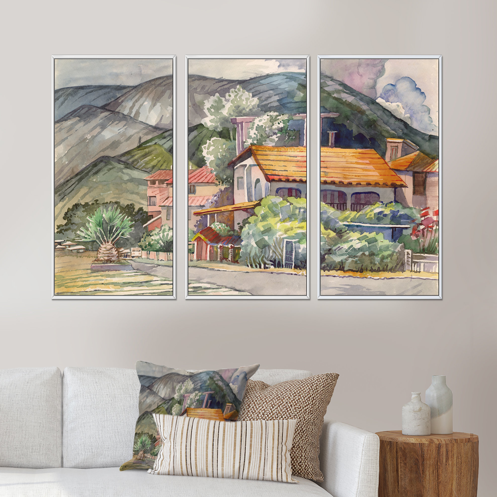 DesignArt " Greek Landscape Off The Coast Of The Aegean Sea " 3 ...