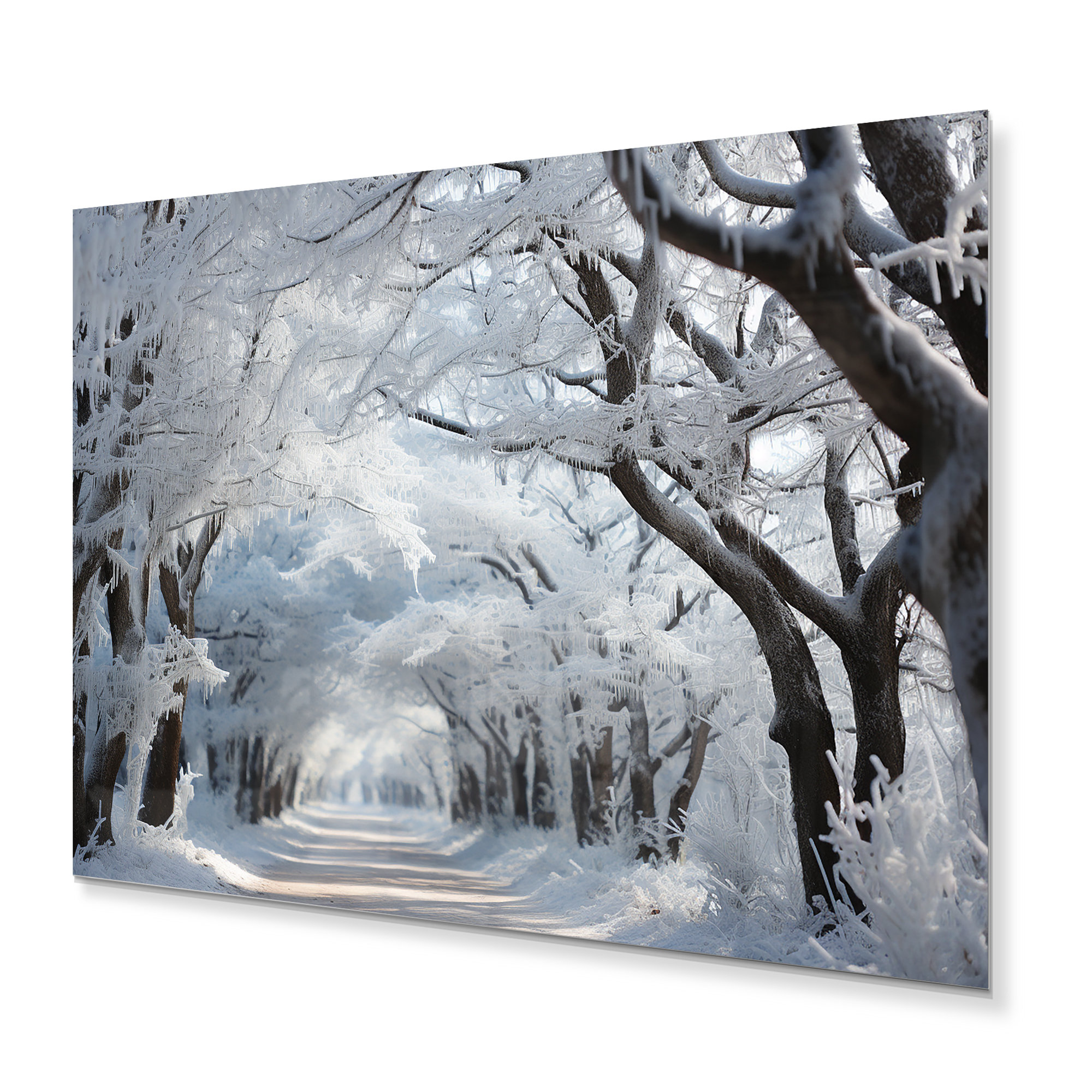 Millwood Pines Winter Frosty Forest I - Winter Landscape Metal Wall Art ...