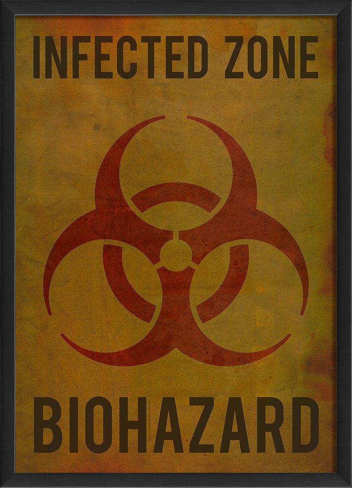 The Artwork Factory Infected Zone Biohazard Framed Graphic Art | Wayfair