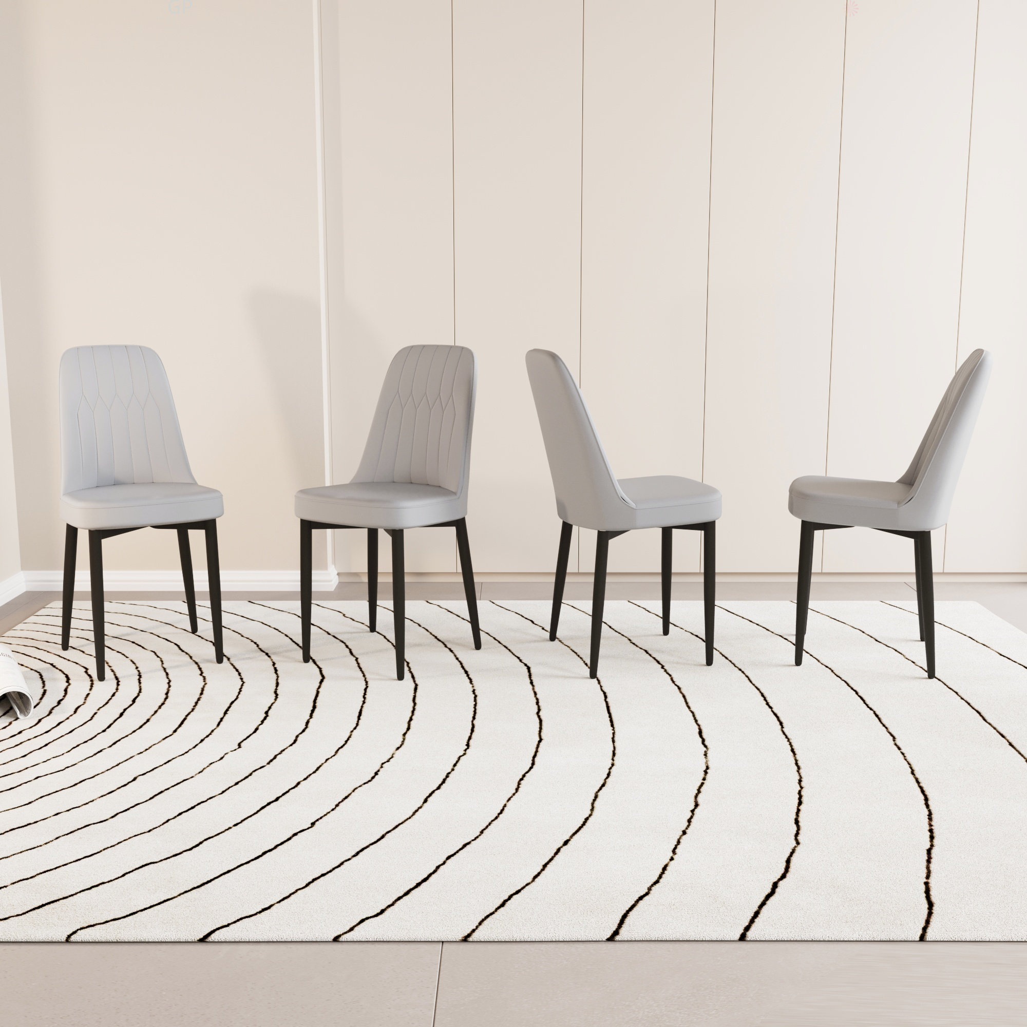 Corrigan Studio® A Set Of 4 Dining Chair, Modern Style Chair Made Of ...