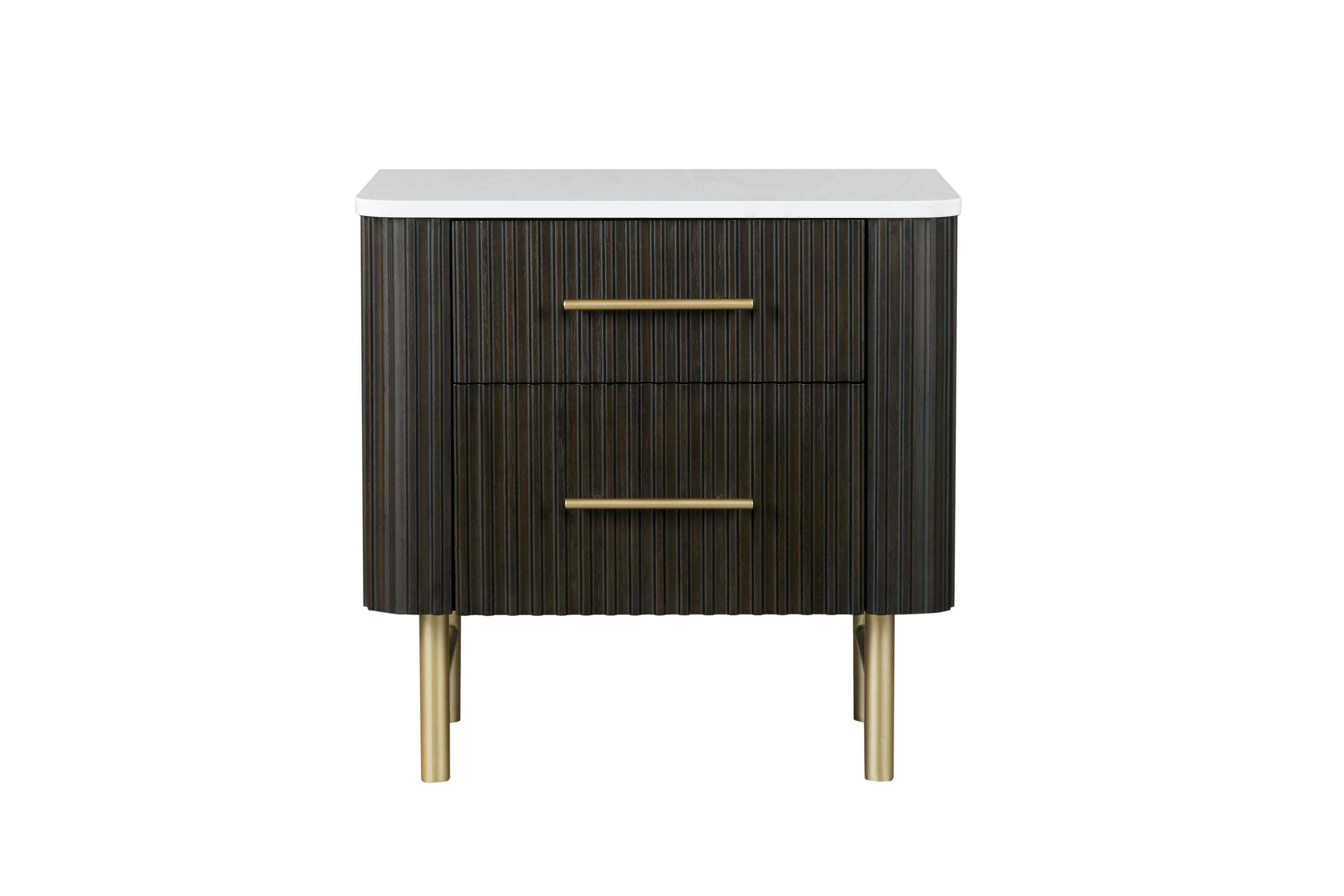 Everly Quinn Functional Nightstand With Marble Top | Wayfair