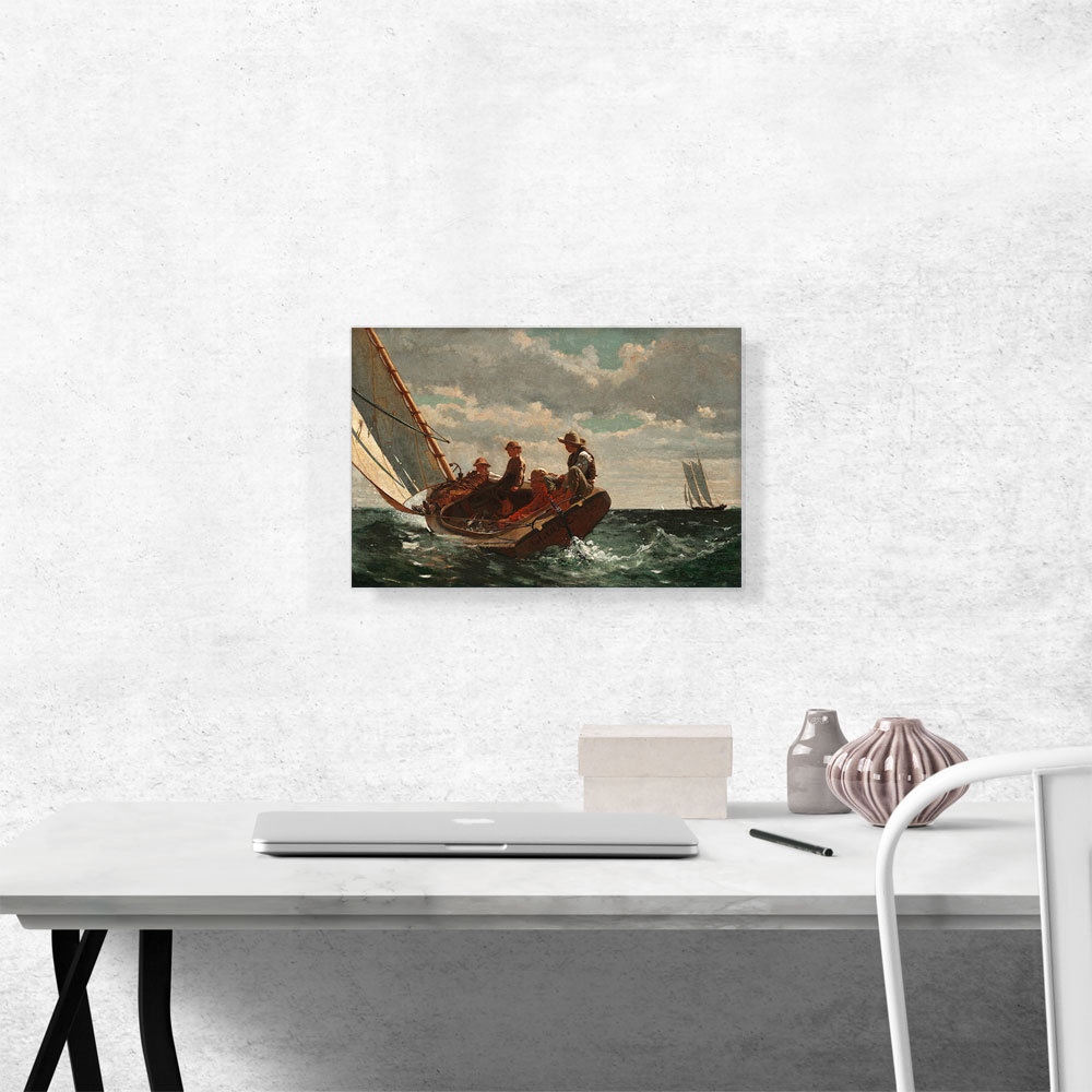 ARTCANVAS " Breezing Up A Fair Wind 1876 " by Winslow Homer Painting ...