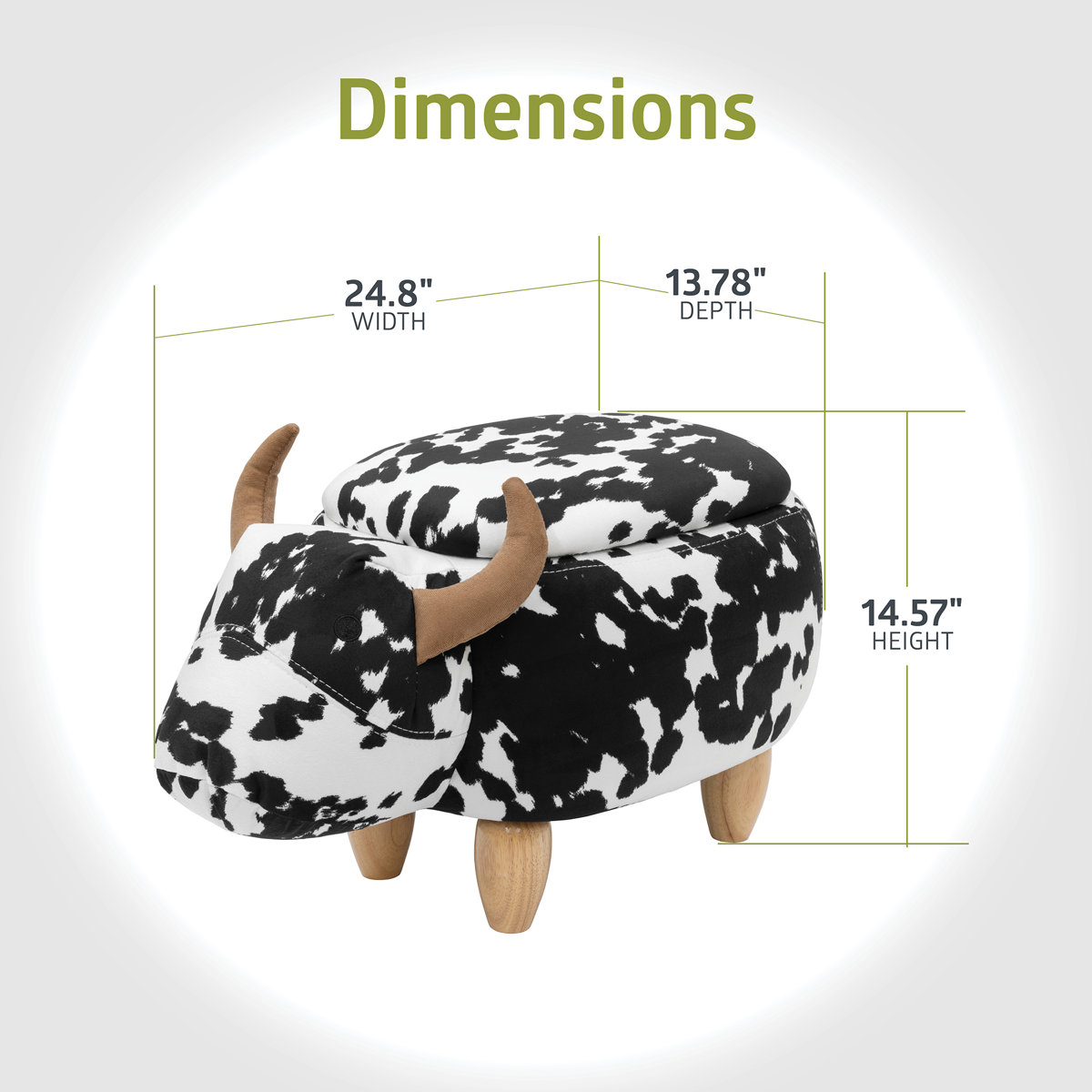 Zoomie Kids Cow Ottoman with Storage,Soft Animal-Shaped & Reviews | Wayfair