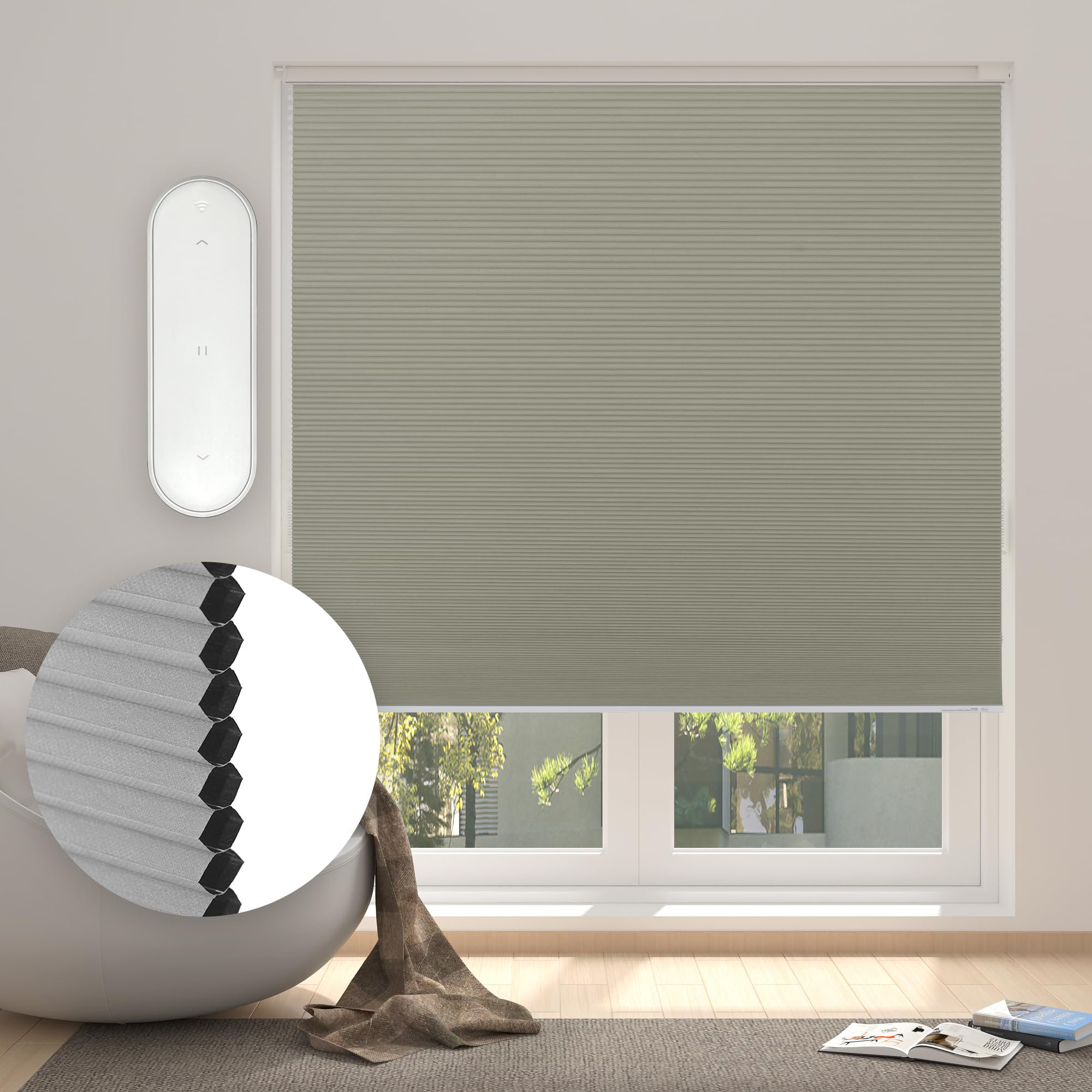 Symple Stuff Effortless Daylight Management: Solar Powered Motorized ...