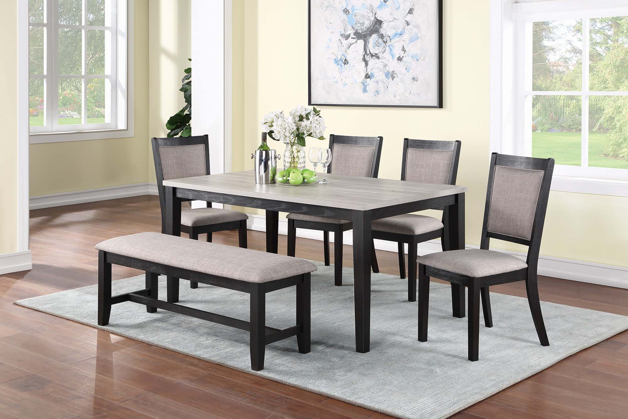 Lark Manor™ Contemporary Dining 6Pc Set Table W 4X Side Chairs And ...