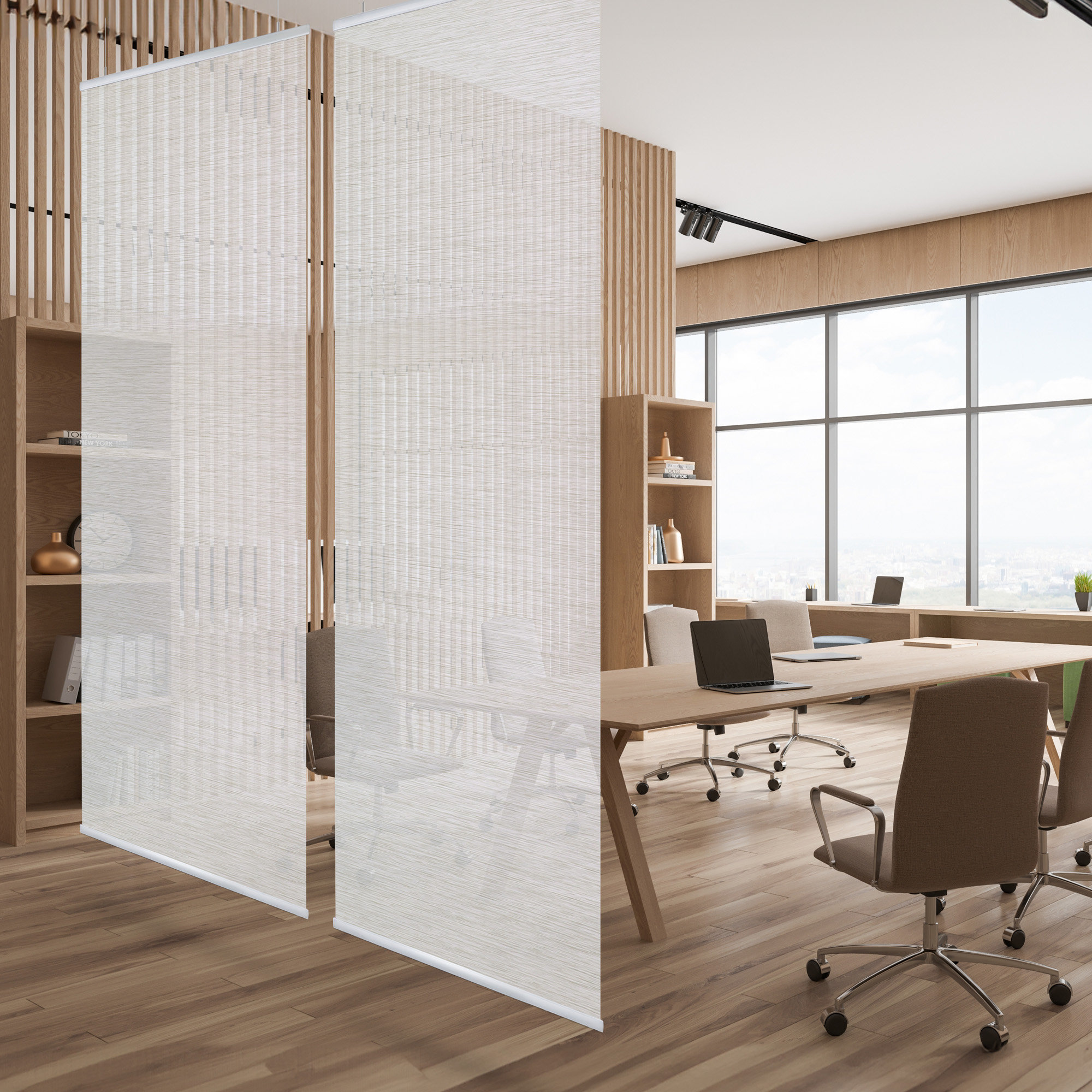 Symple Stuff Agris 36.2''W x 96''H, 2 - Panel Hanging Room Divider ...