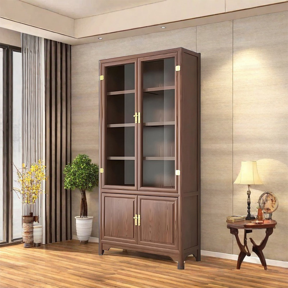 Parttlion Solid wood bookcase with cabinet door - Wayfair Canada