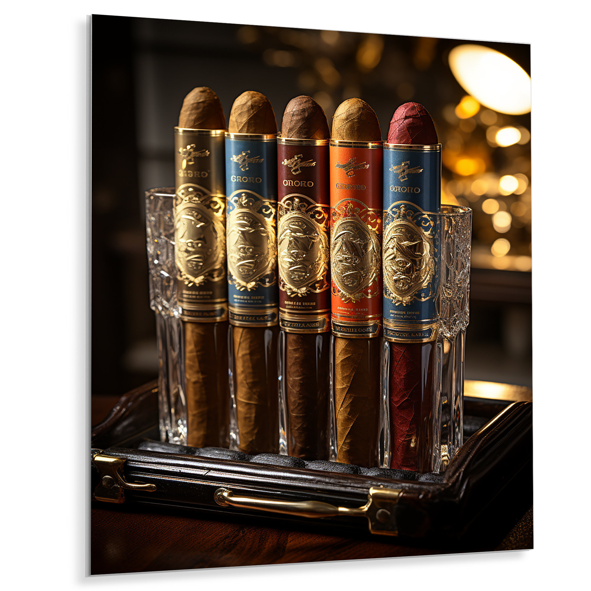 Winston Porter Cuban Cigars Golden I - Beach & Ocean Metal Wall Decor ...