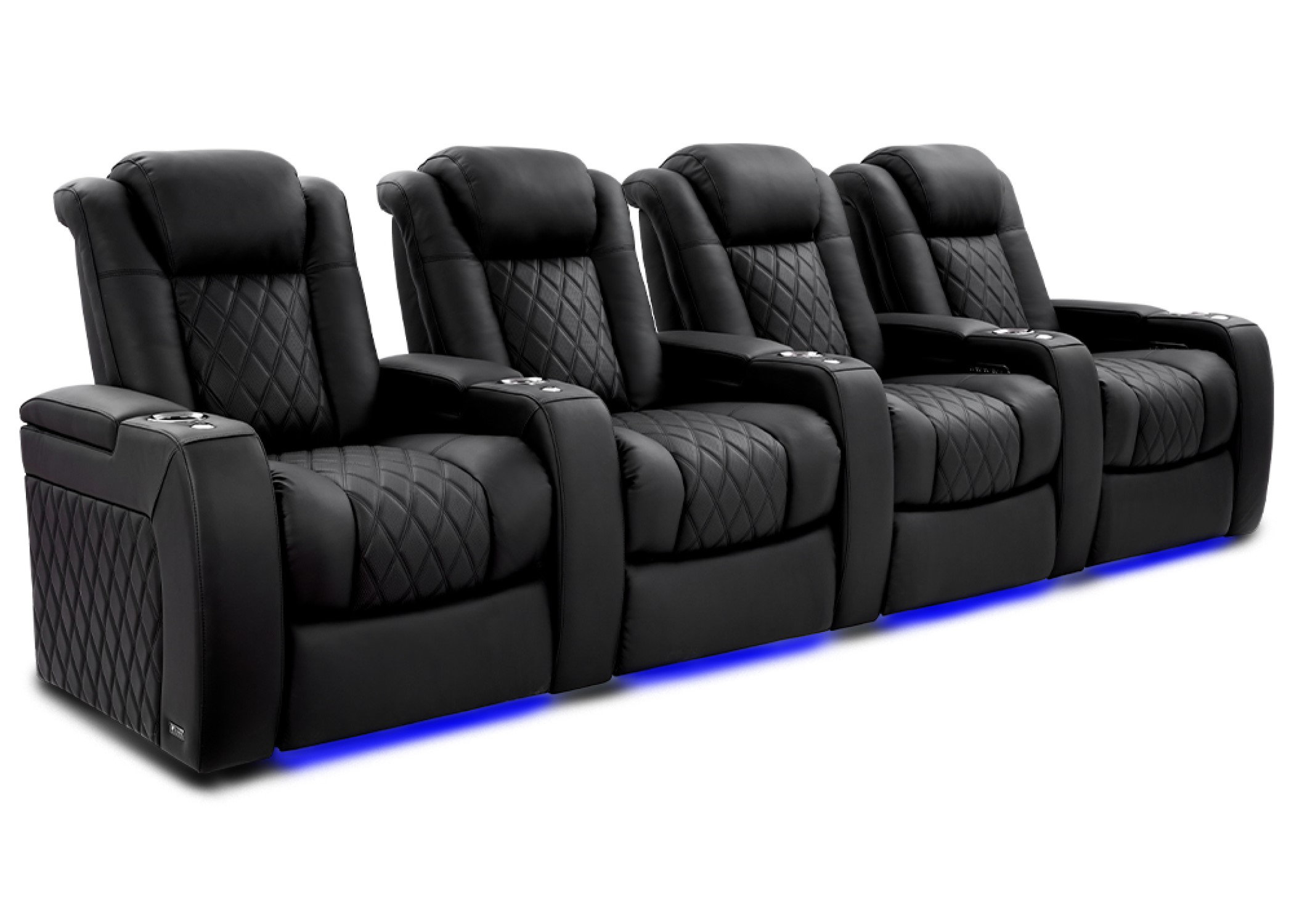 Valencia Theater Seating 130'' Wide Genuine Leather Home Theater ...