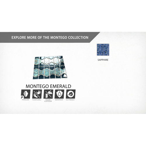Merola Tile Montego Porcelain Mosaic Tile in Blue/Green/Beige & Reviews ...
