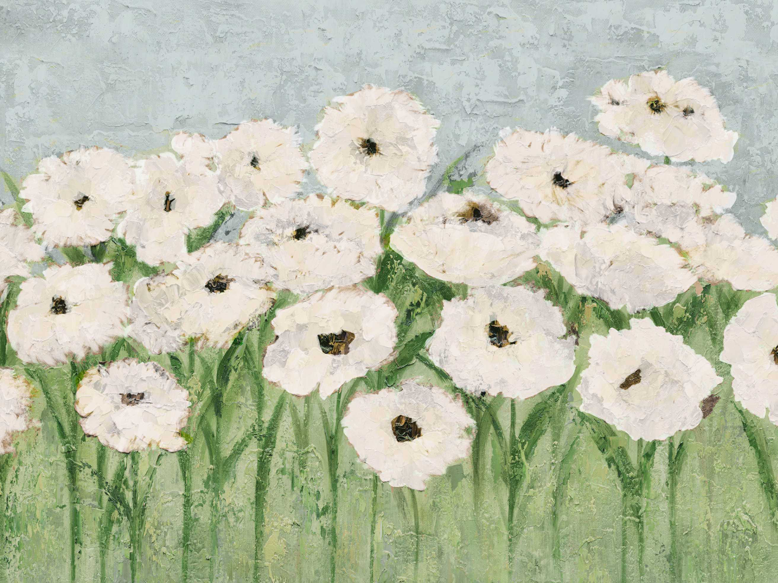 Wildon Home® White Sage Flower Field - Wrapped Canvas Print | Wayfair