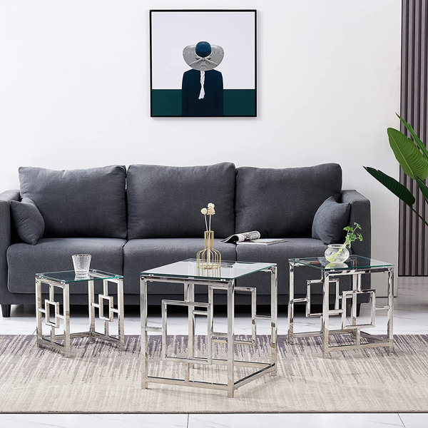 Mercer41 Esmee Glass Top Nesting Coffee Table | Wayfair