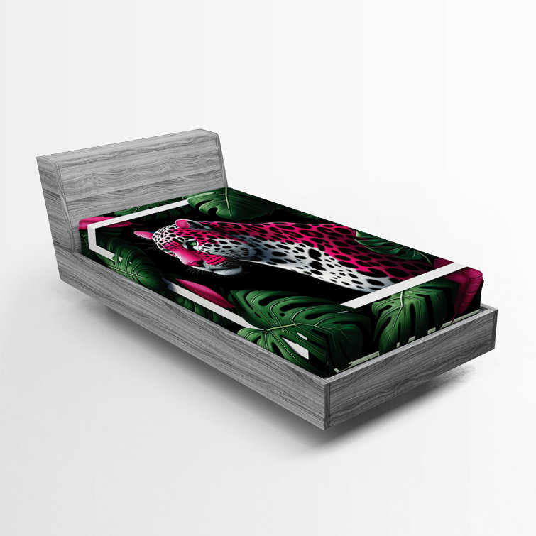 Ambesonne Drap-housse léopard Ambesonne_ Chat sauvage de la jungle ...