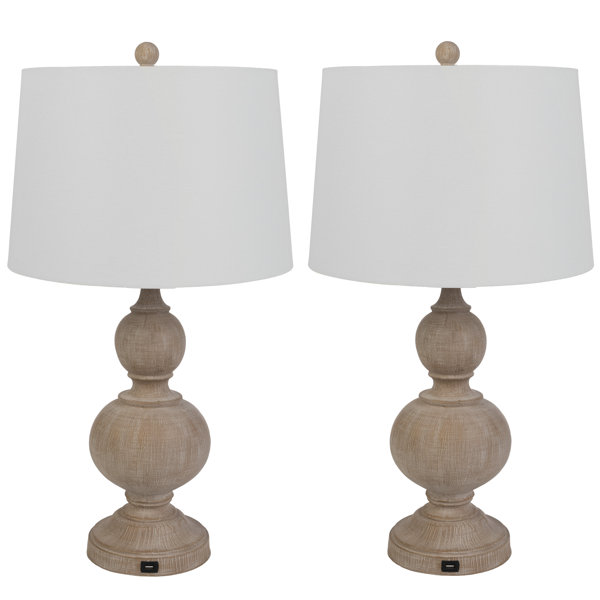 Ophelia & Co. Brigands USB Table Lamp Set - Rustic Lamps with USB ...