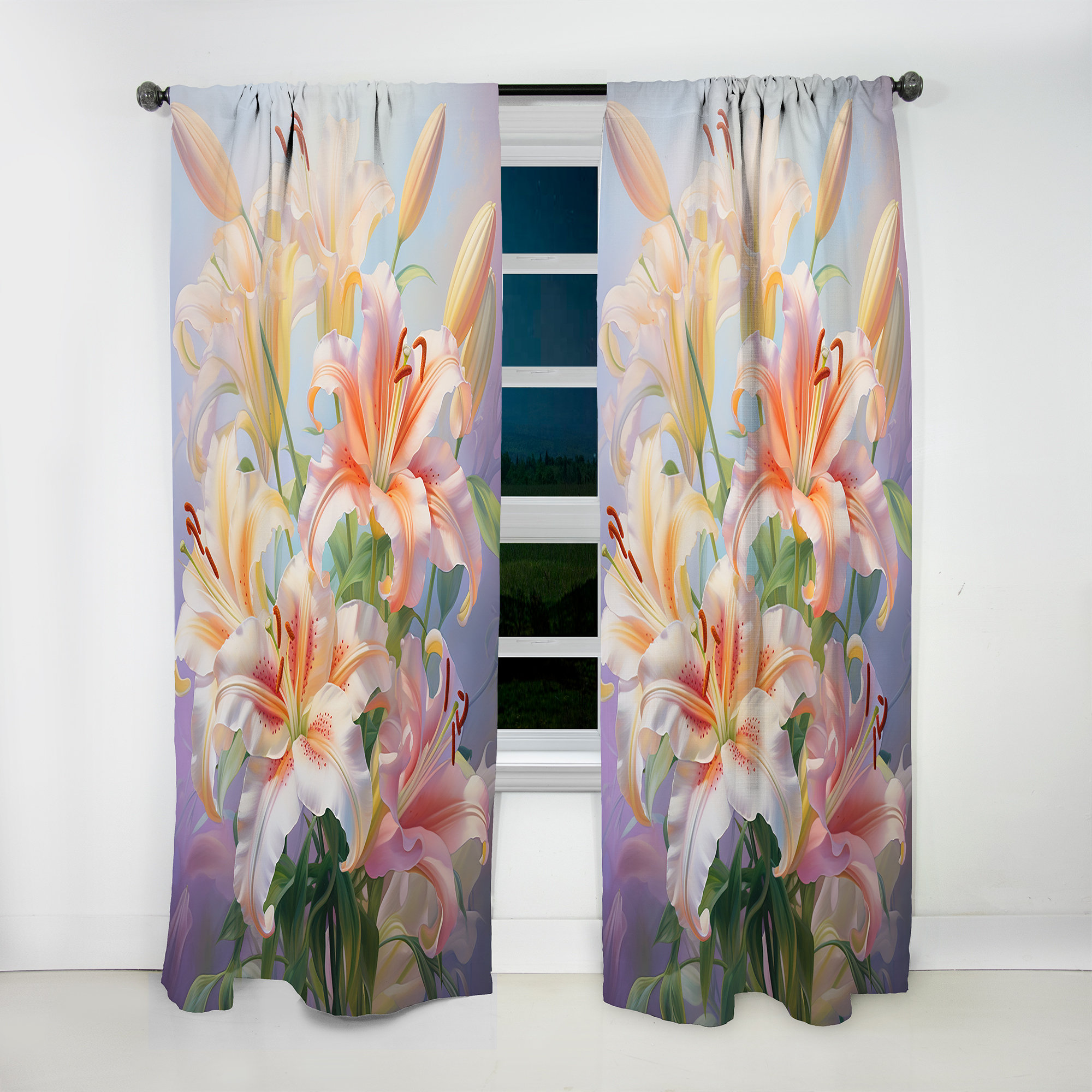 Hokku Designs Hoyd Pink Yellow Lilies Romantic Impression - Traditional ...