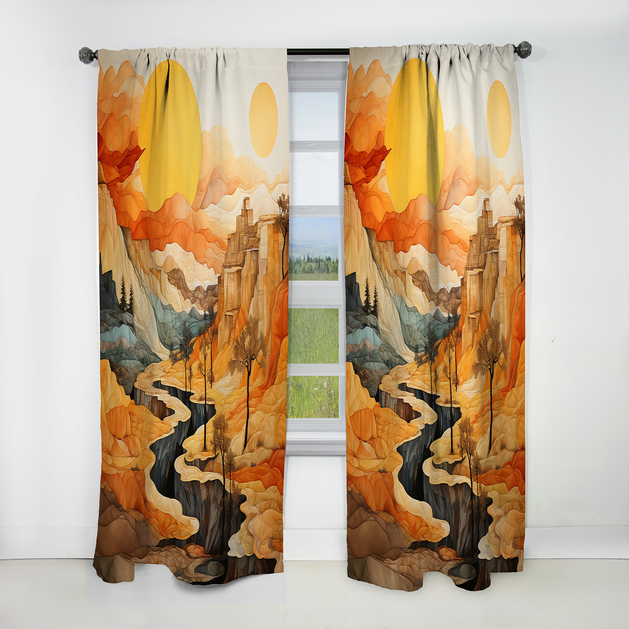 Design Art Bold Landscape Canyon Desert VI - Canyon Blackout Nature Curtain - 1 Panel | Wayfair