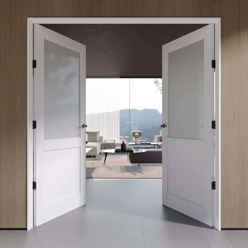 ARK DESIGN French Doors Frosted Half Glass Solid Core Interior Pantry ...