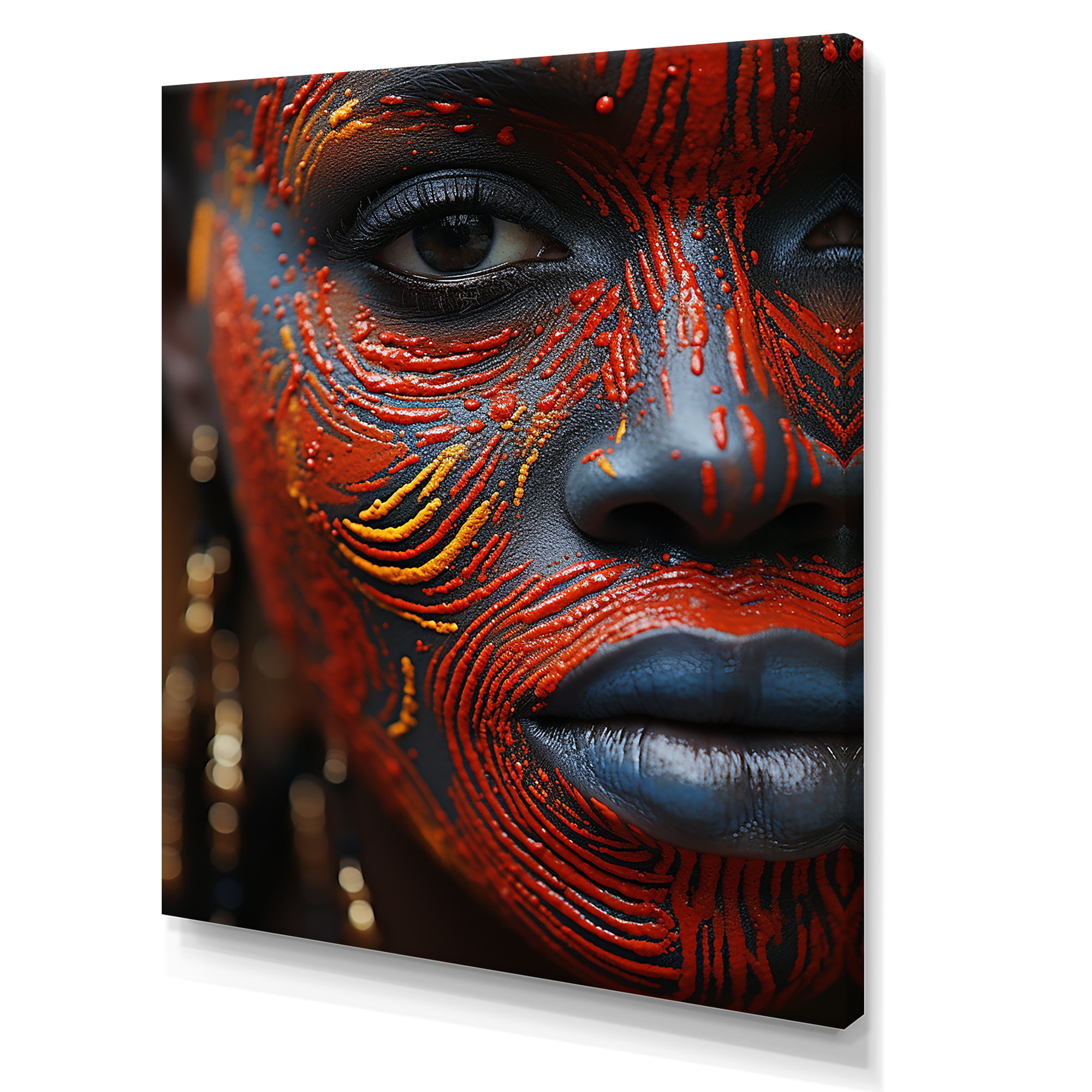 Dakota Fields African Masai Woman Tattooed Face On Canvas Print ...