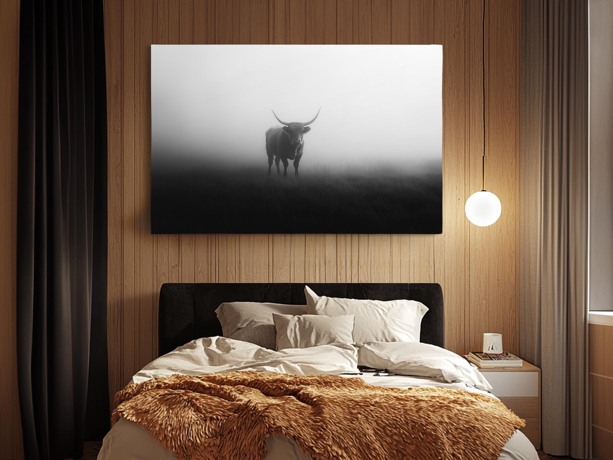Ivy Bronx Black and White Cow on High-Quality Canvas Print ...