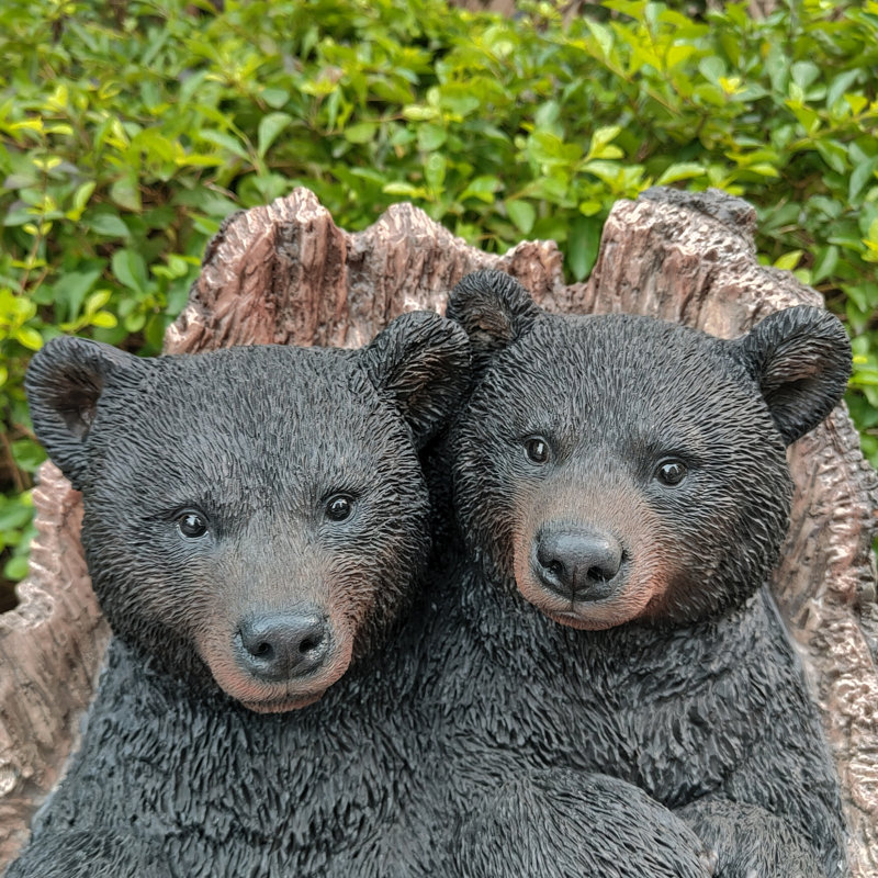 Hi-Line Gift Ltd. Stump Cubs Duo: Playful Polyresin Black Bear Figurine ...