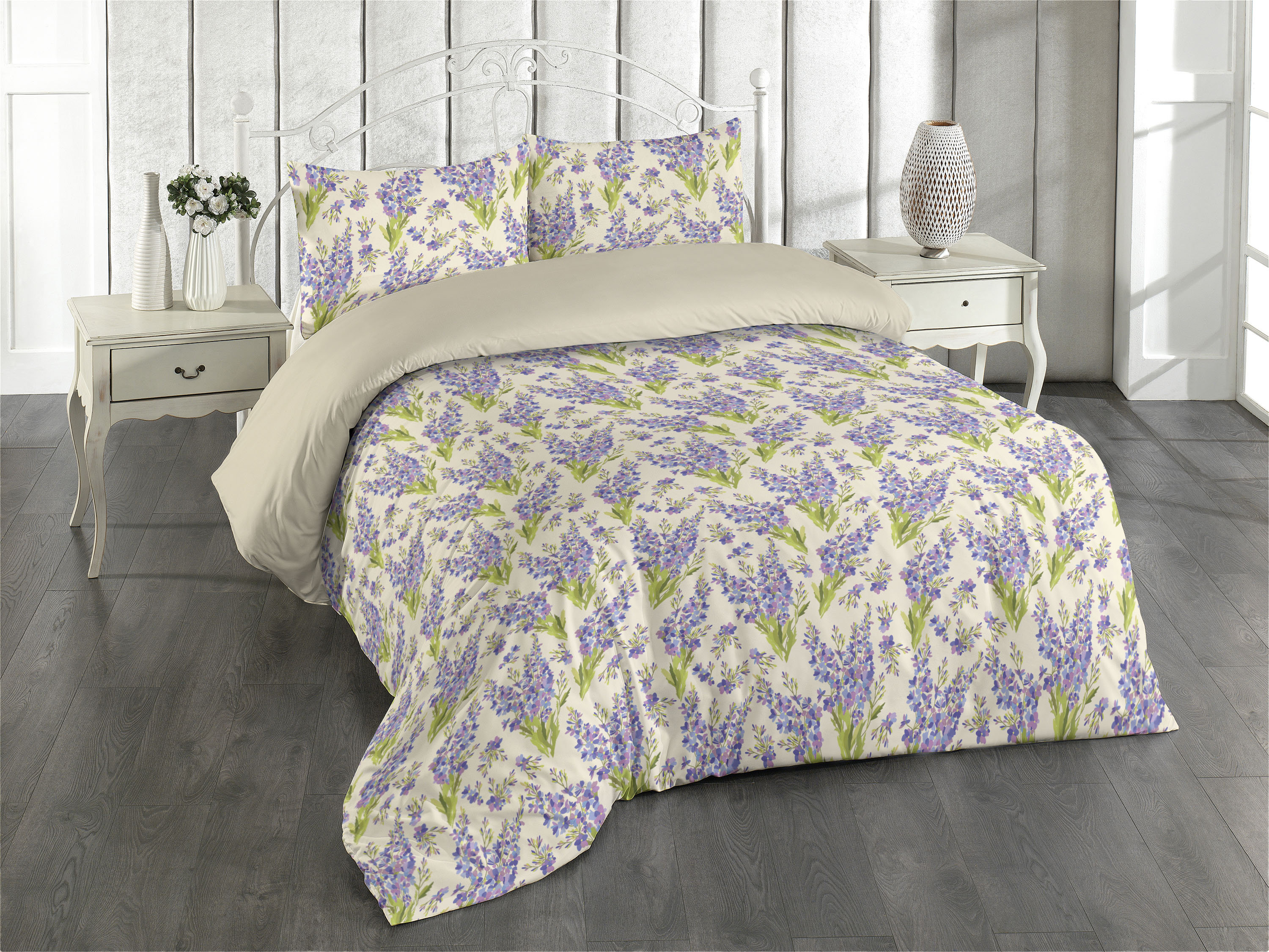 Ambesonne Delphinium Pattern Duvet Cover Set Leaf Simple Art Yellow ...