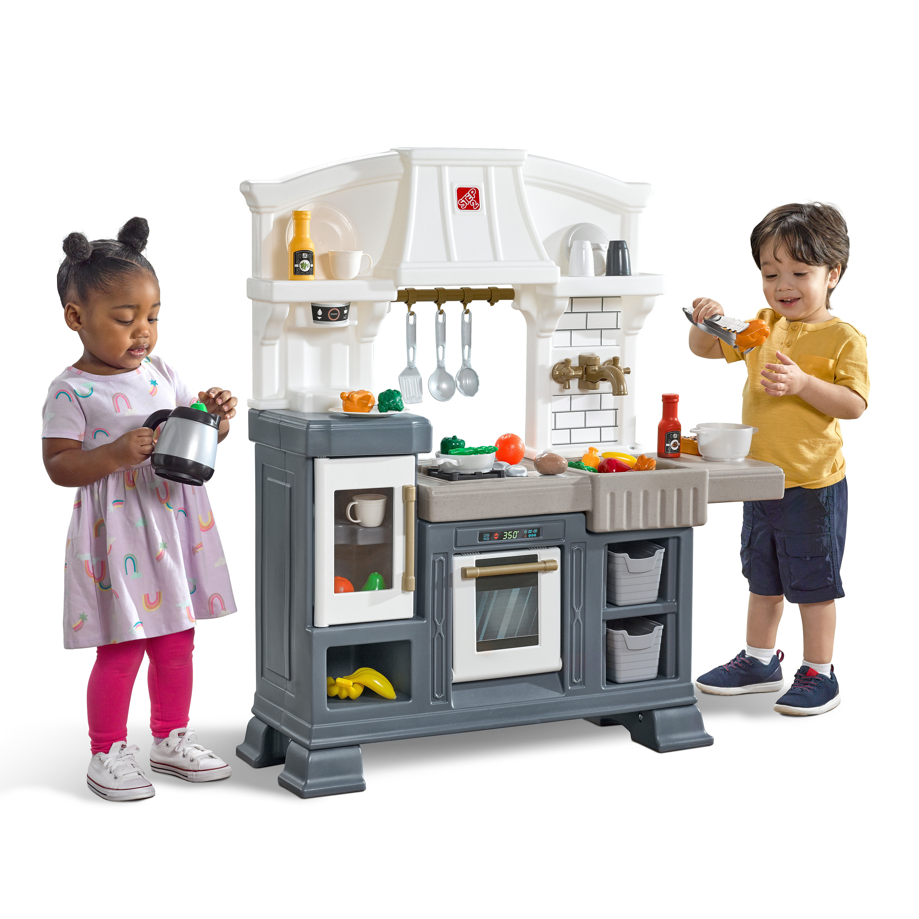 Step2 Gilded Gourmet Kitchen Playset For Kids Includes 20 Plus Toy ...