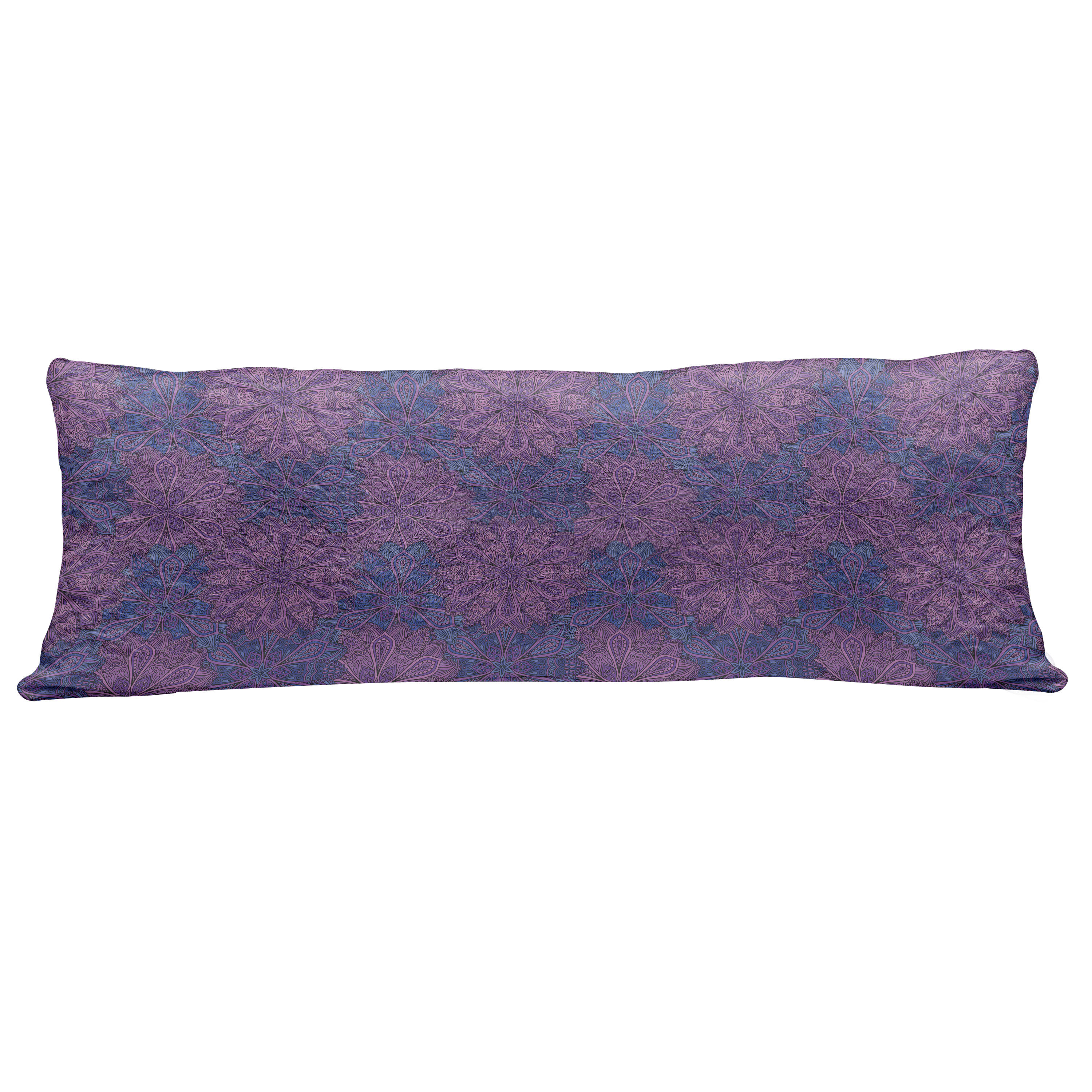 Ambesonne Indigo Fluffy Body Pillow Case Cover With Zipper, Paisley ...