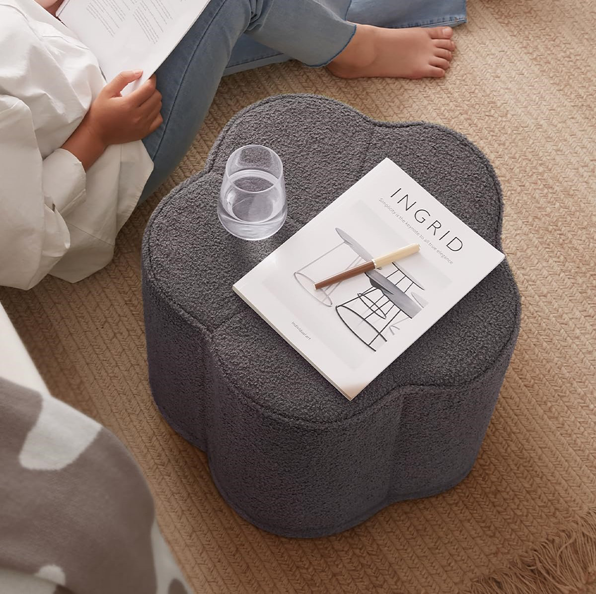Latitude Run® Flower Pouf Ottoman - Wayfair Canada