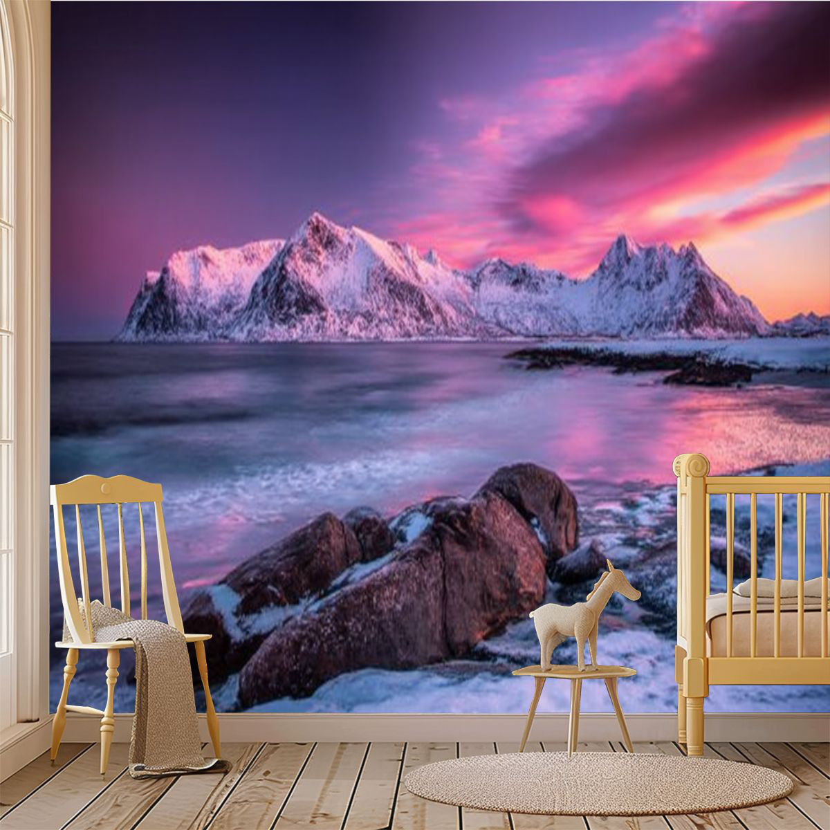 East Urban Home Peel and Stick Wallpaper Wall Mural Steinfjord winter ...