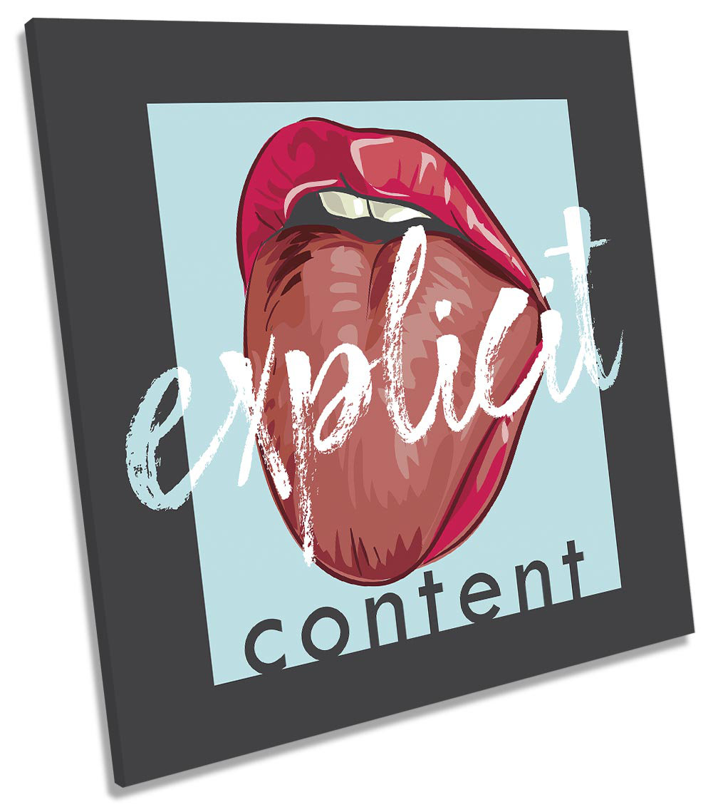 Happy Larry Explicit Content Lips - Wrapped Canvas Graphic Art ...