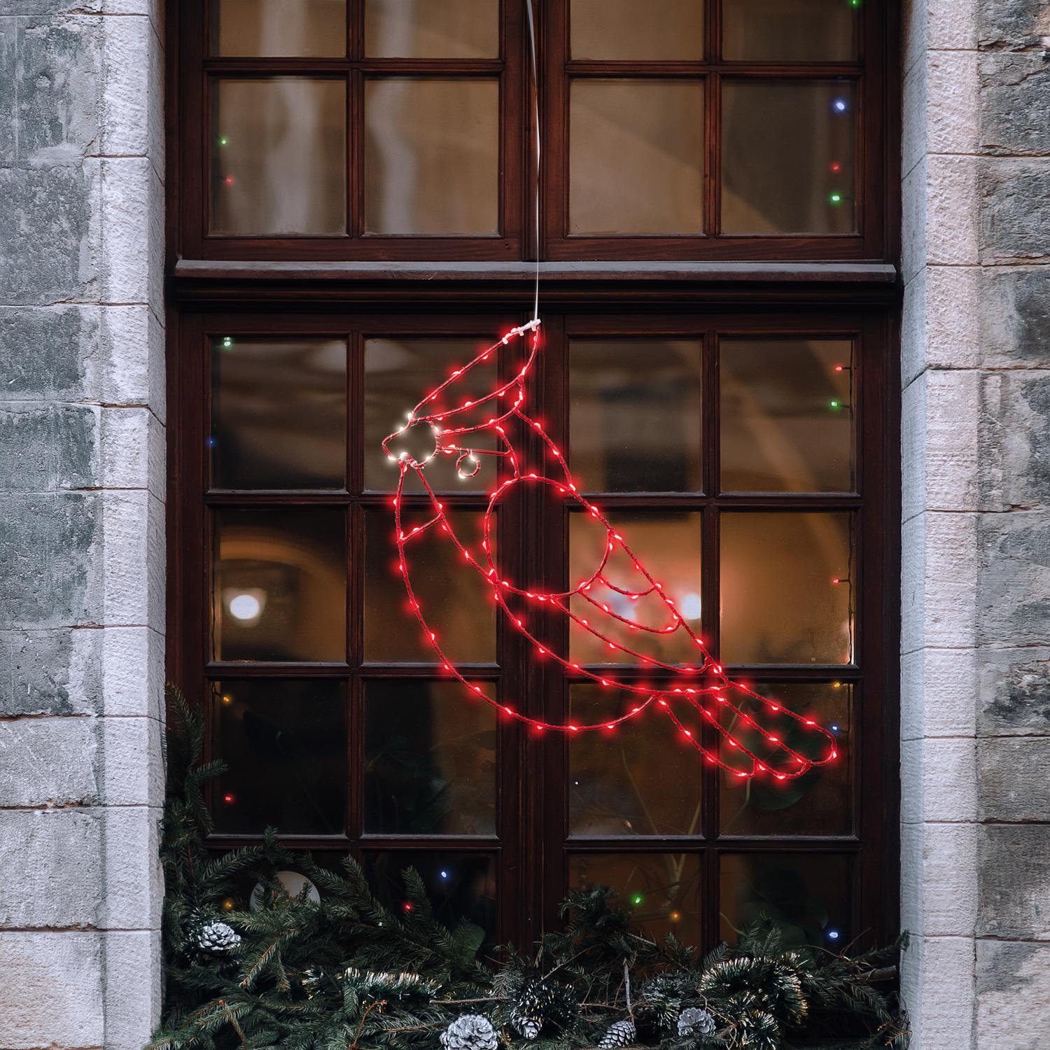 The Holiday Aisle® LED Red Cardinal Silhouette 15 in. Hanging Decor ...